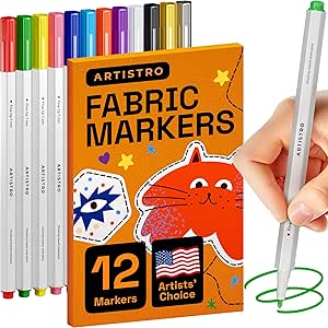 Amazon.com: ARTISTRO 12 Fabric Markers - Fine Tip Fabric Markers ...