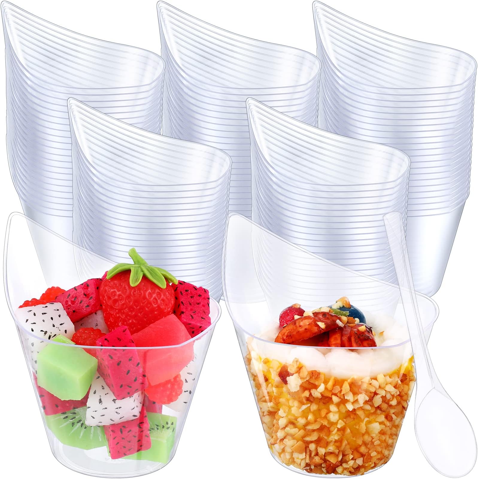 Amazon.com | Tiger Chef 96-Pieces Plastic Mini Dessert Clear 4oz ...