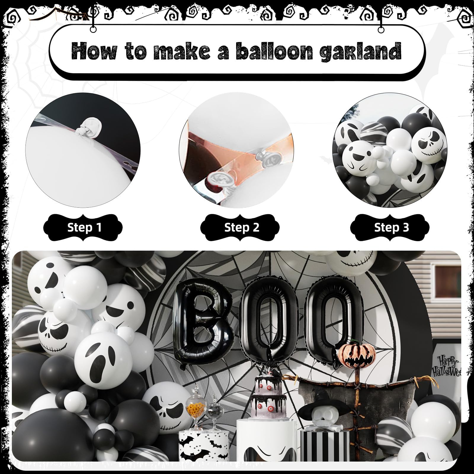 Snapklik.com : Halloween Balloon Arch Kit, Ghost Balloon Garland ...