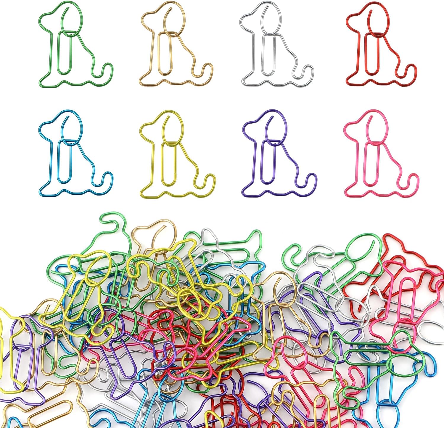 64pcs Dog Paper Clips, Colorful Cute Animal Paper Clips Fun Shaped ...