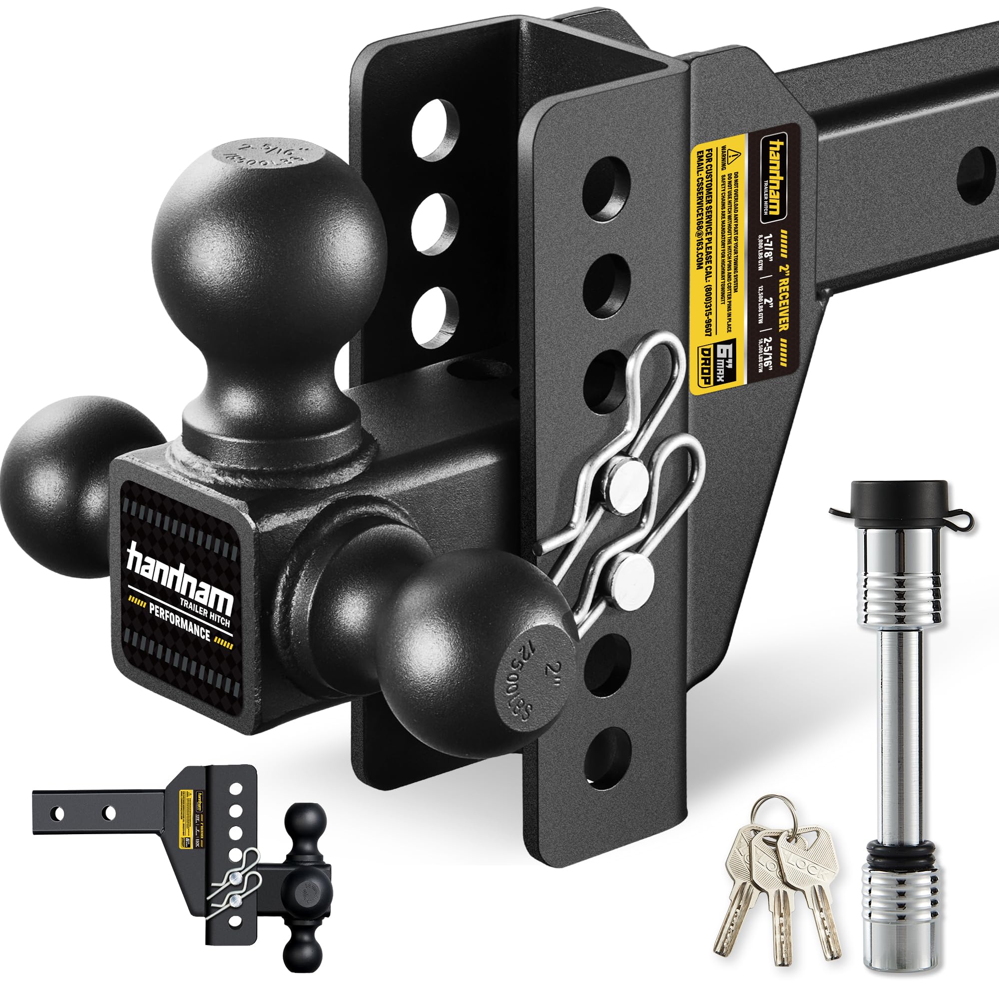 Amazon.com: HANDNAM Adjustable Trailer Hitch, Drop Hitch Fits 2-Inch ...