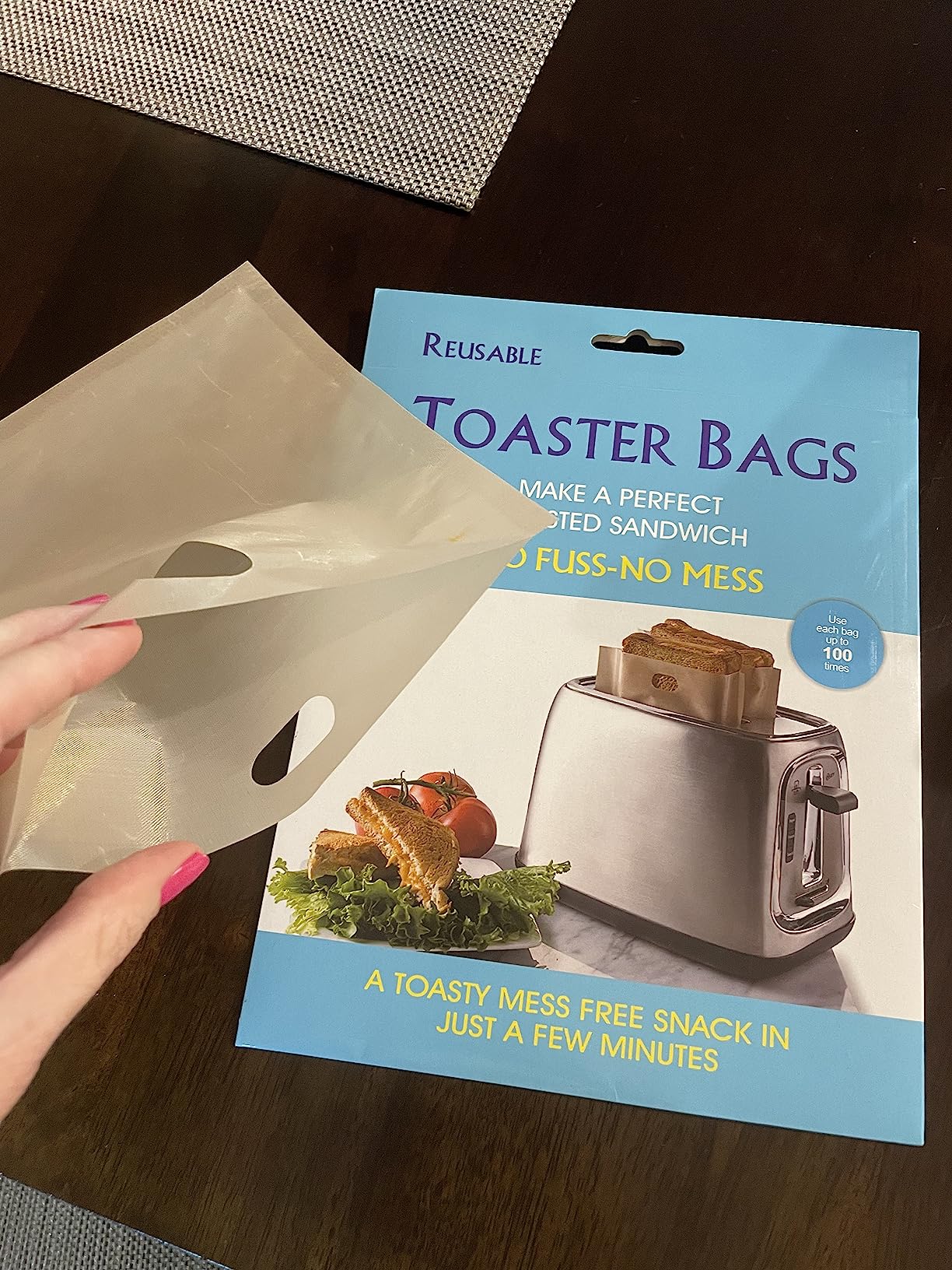6 Pack Toaster Bags Reusable, Perfect for Grilled Cheese Sandwiches ...