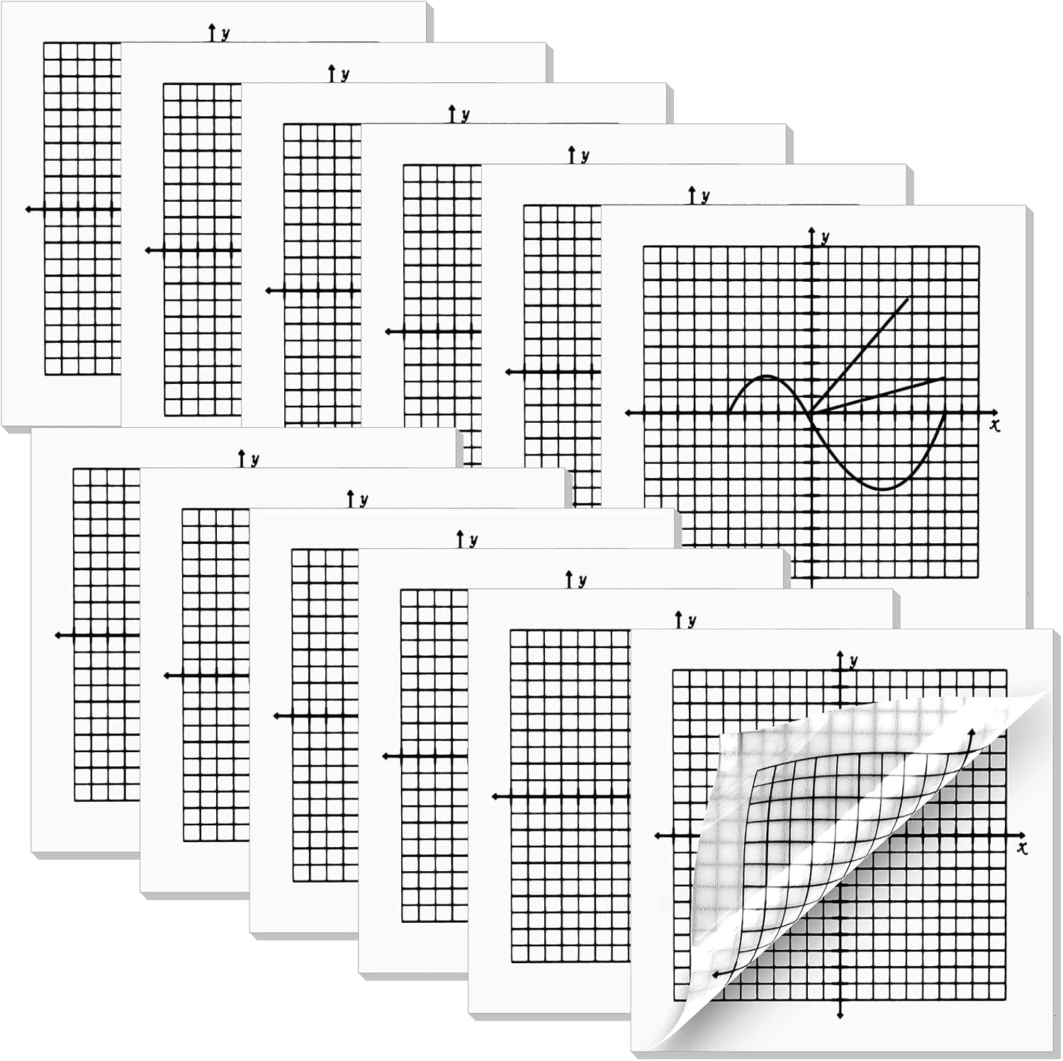 Amazon.com : Xaatren 600 Sheets 12 Pads Graph Paper Sticky Notes ...