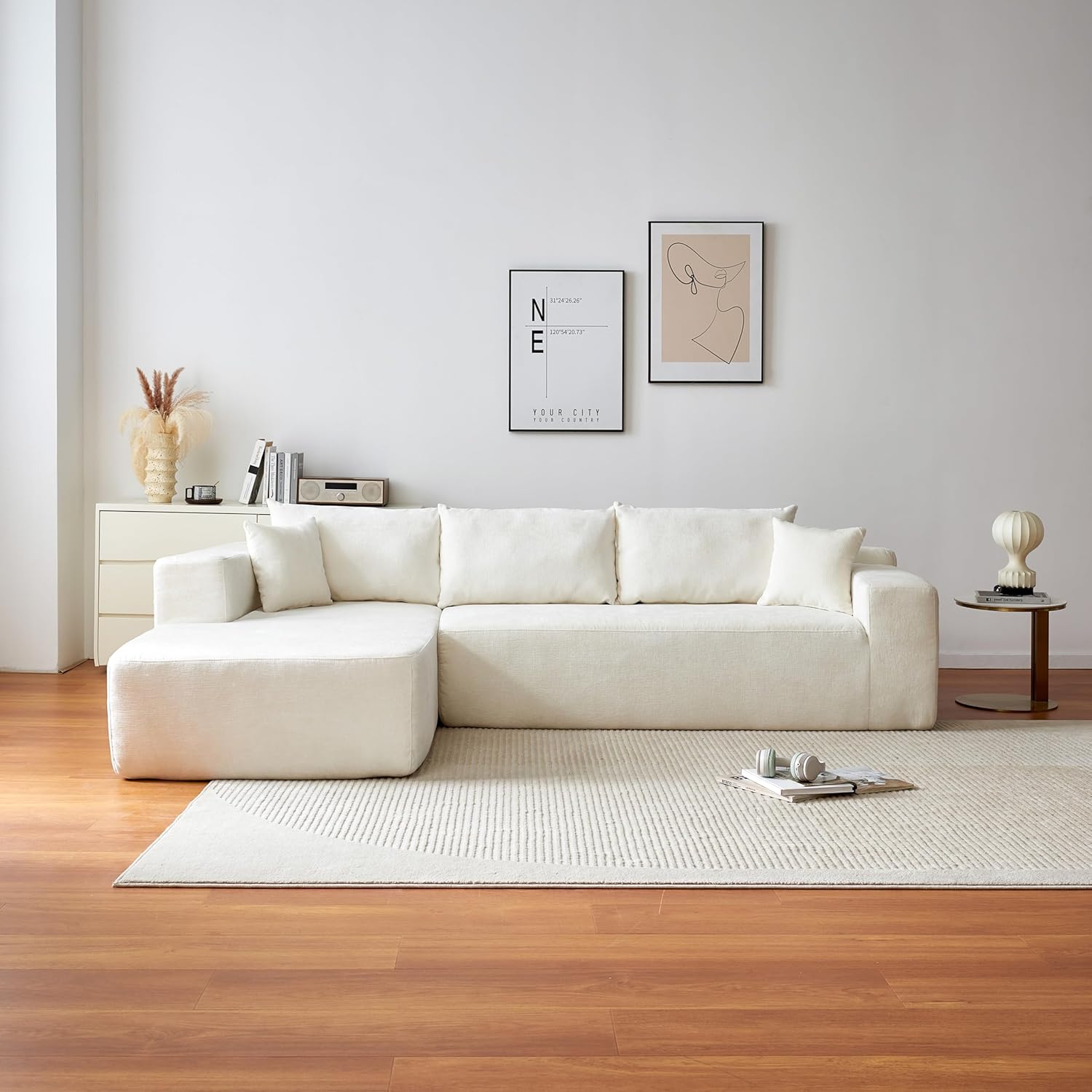 Amazon.com: kevinplus 104.7'' Sponge Sectional Sofa Couch for Living ...