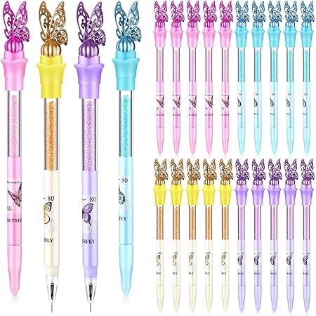 Amazon.com : Maydahui 12PCS Butterfly Gel Pen Small Crystal Diamond ...