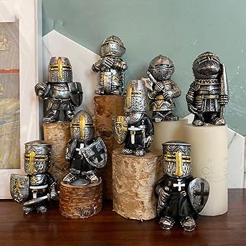 Amazon.com: stepsin Knight Garden Gnomes Guard Garden Statue ...