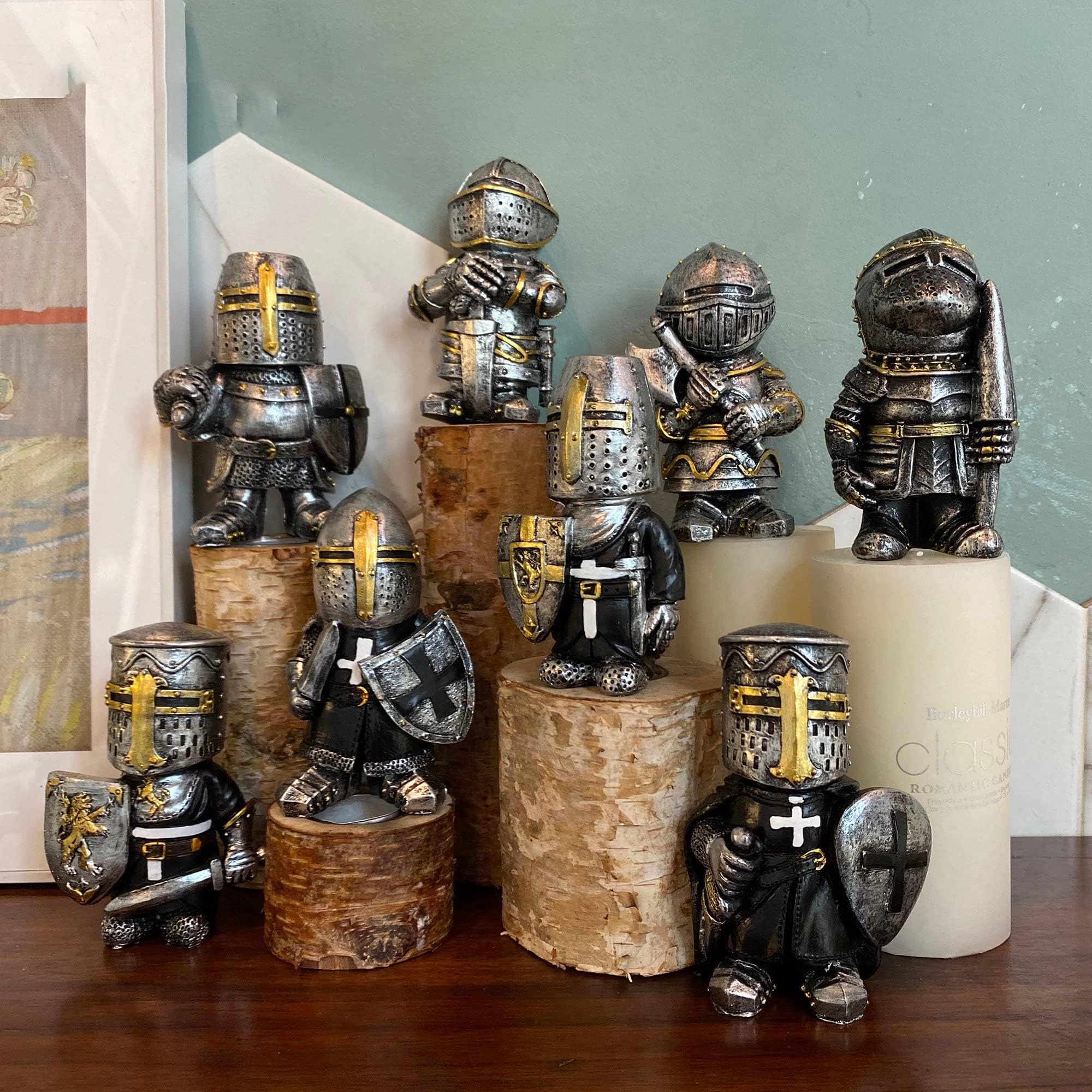 Amazon.com: stepsin Knight Garden Gnomes Guard Garden Statue ...