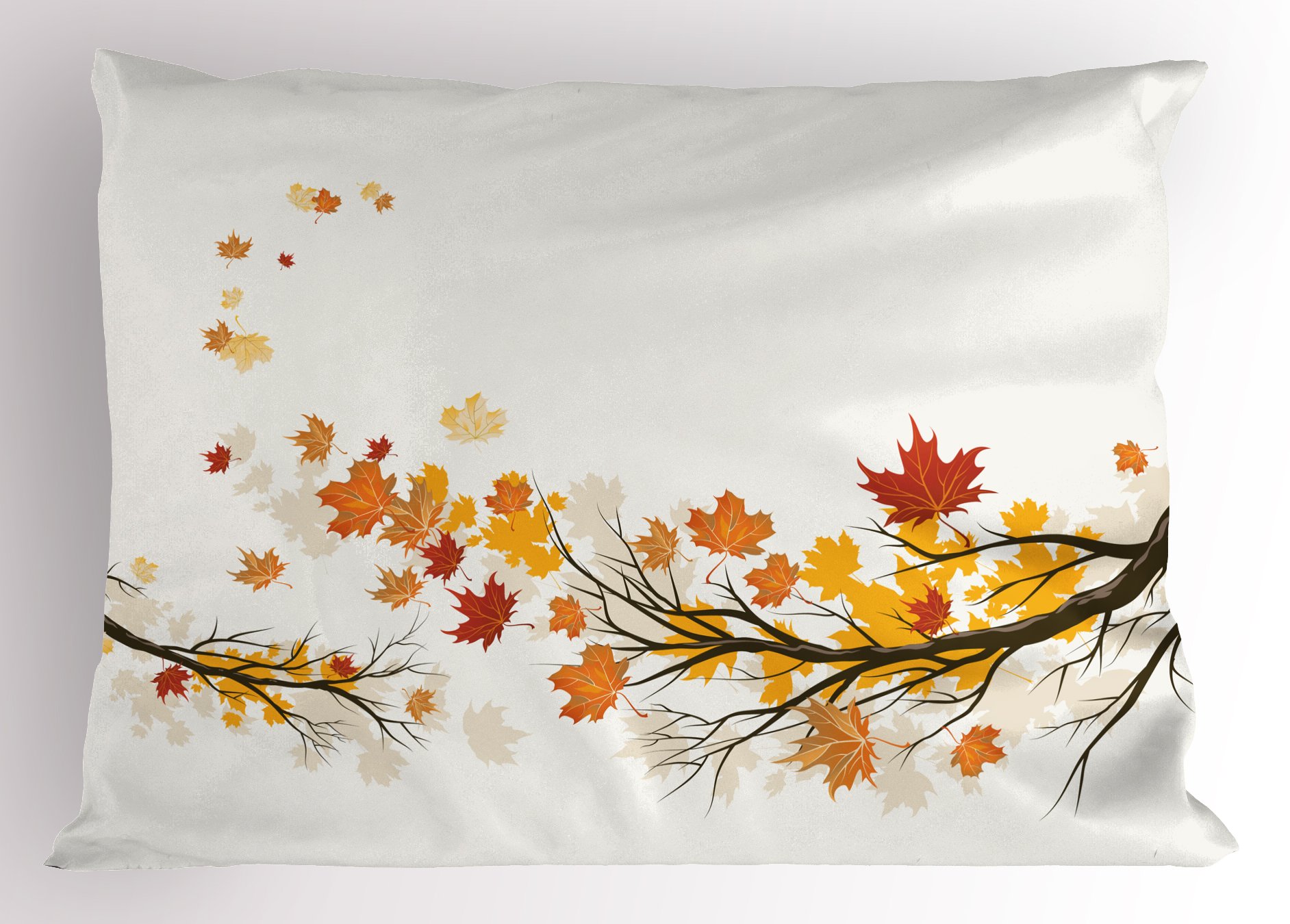 Amazon.com: Lunarable Fall Pillow Sham, Seasonal Tree Branches with ...