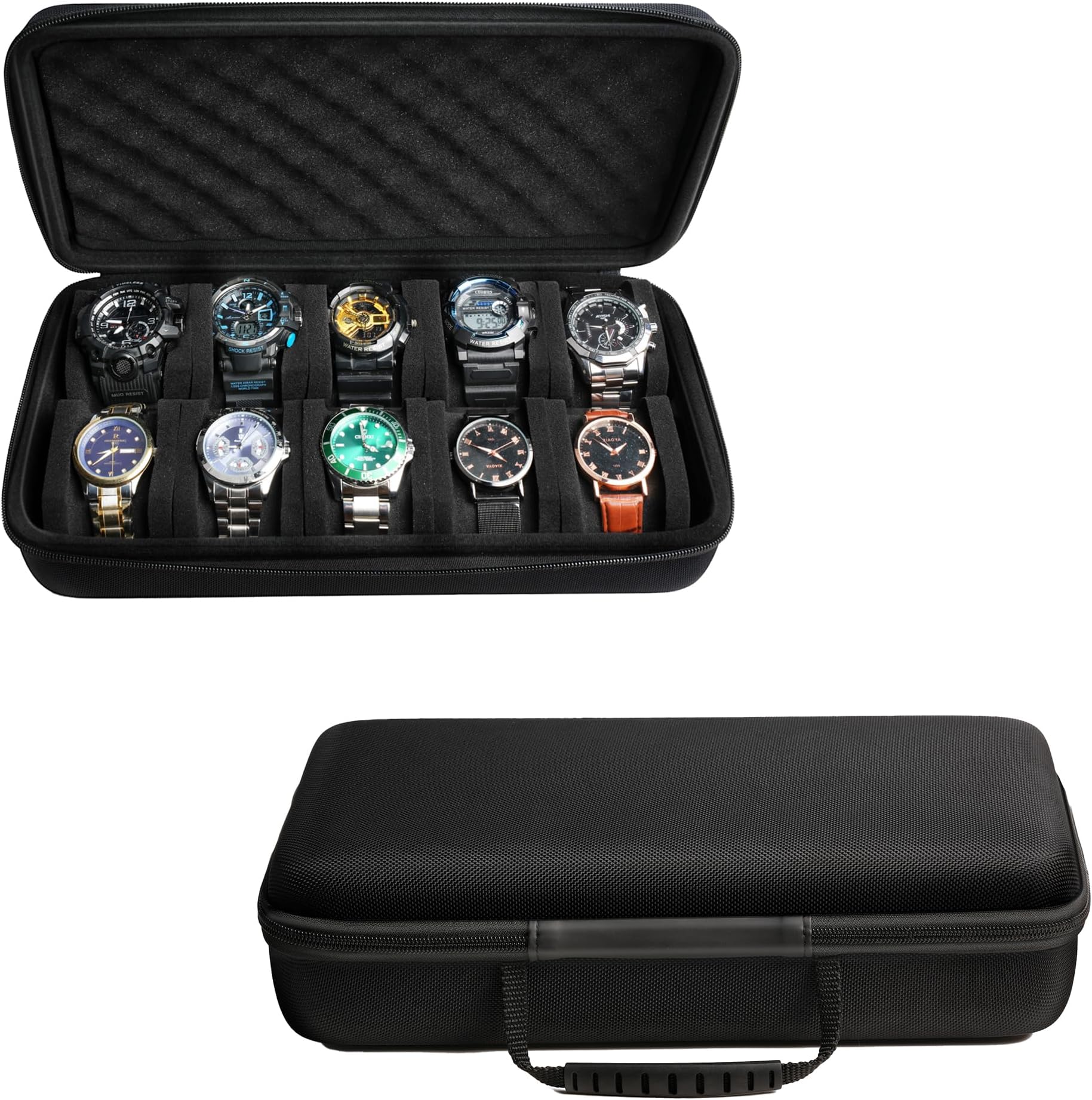 Amazon.com: TimelyBuys 24 Slot Watch Briefcase Black Carbon Fiber ...