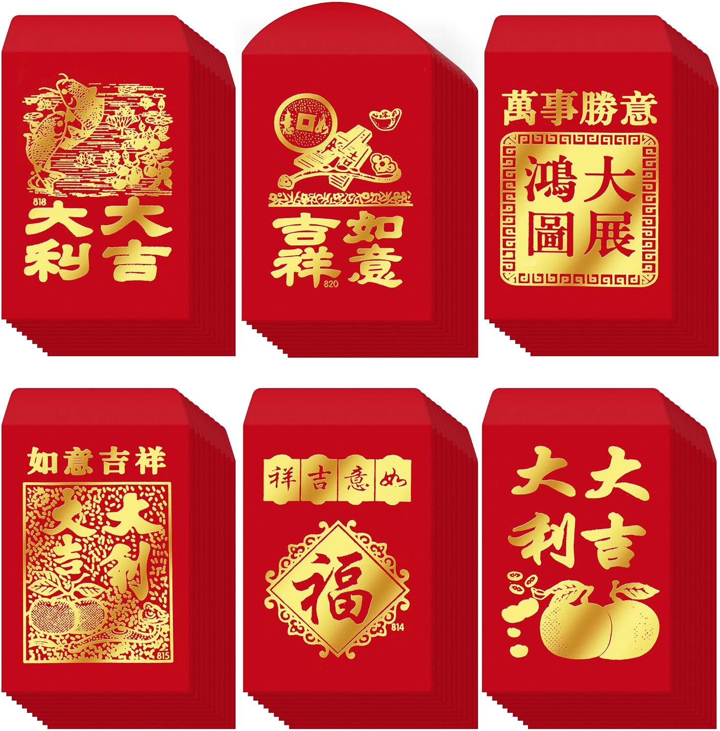 Amazon.com : Outus 120 Pcs 2025 Lunar Chinese Red Envelopes Year of the ...