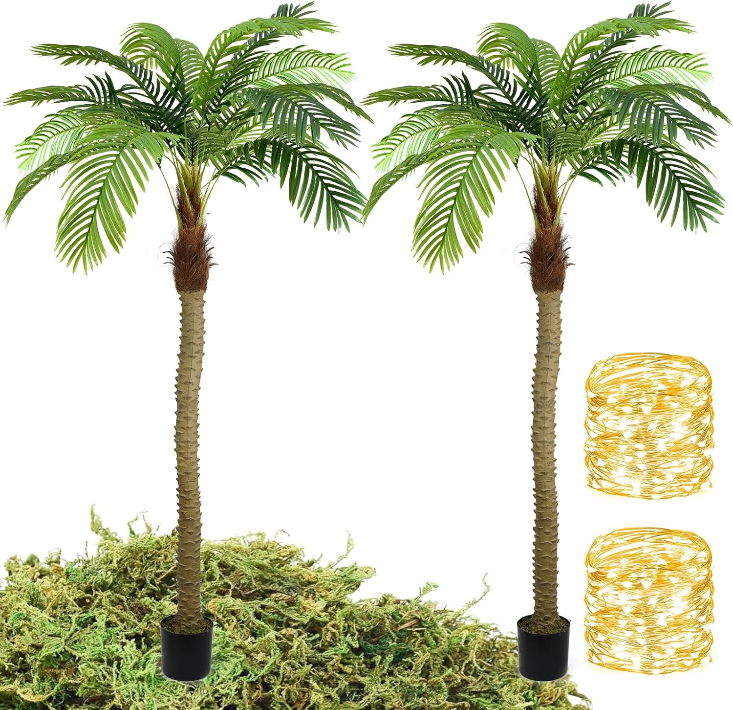 Amazon.com: Artificial Palm Trees for Outdoors, 8.5ft Fake Palm Trees ...