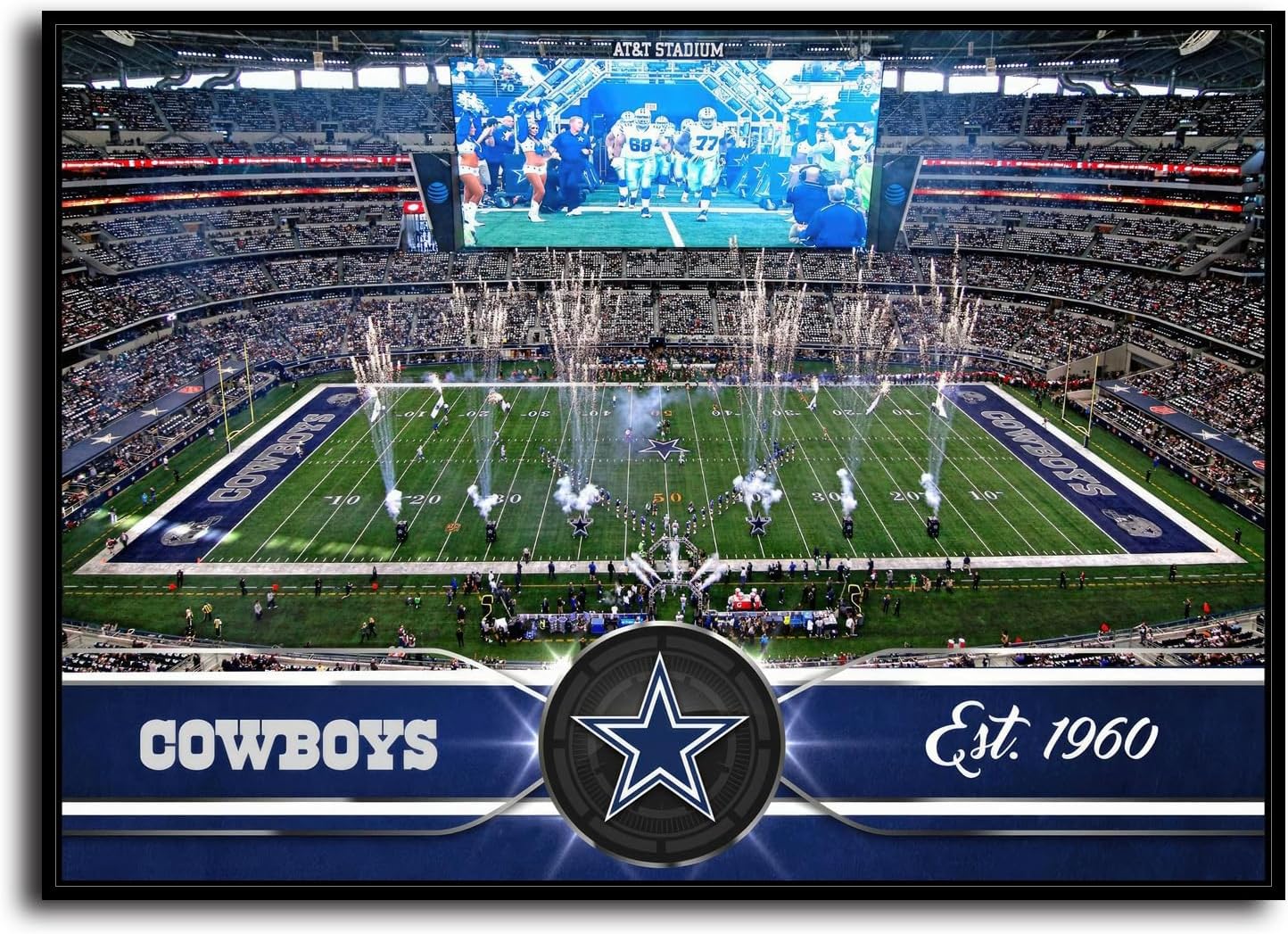 Amazon.com: Dallas City Sports Cowboys Poster Dallas Football Stadium ...