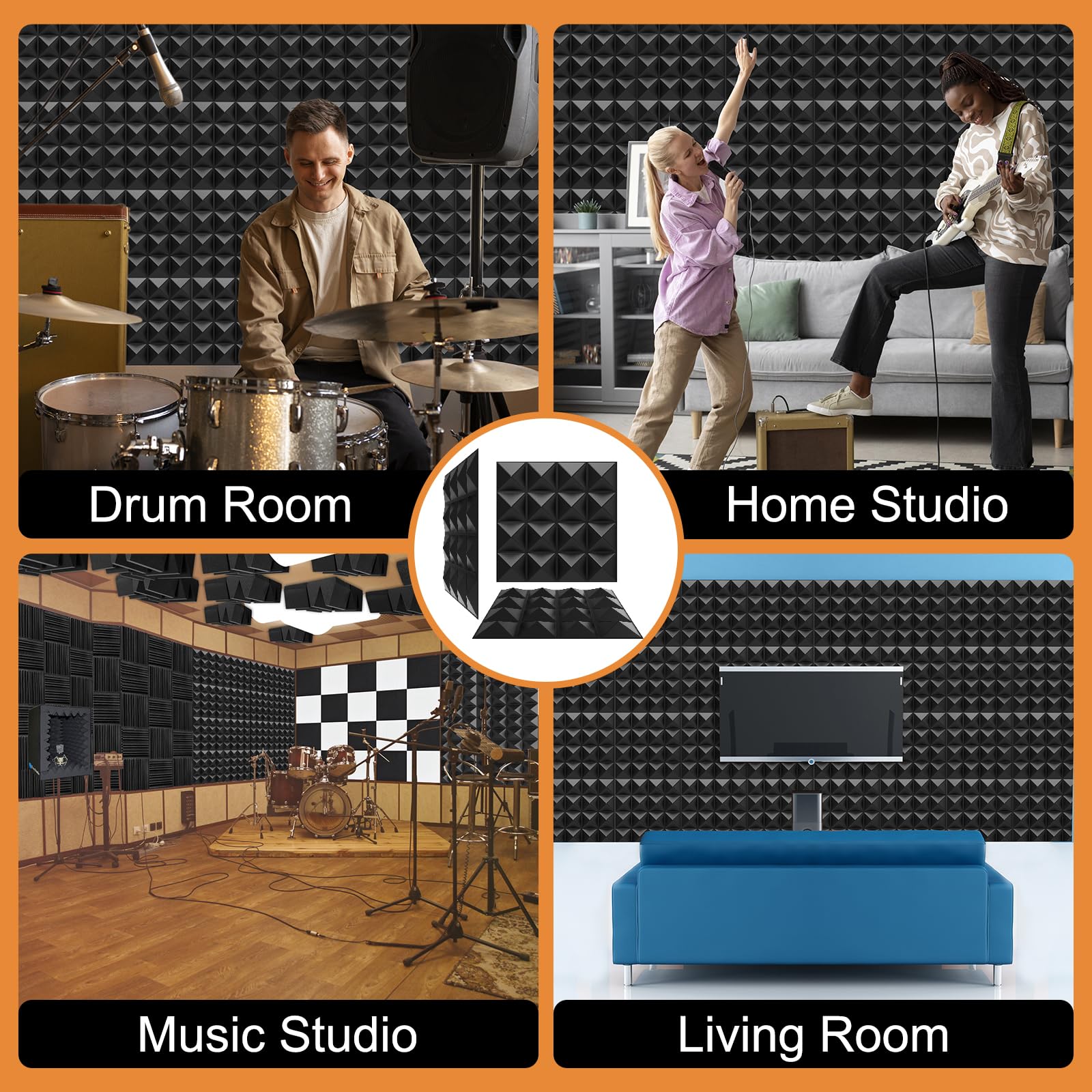 Snapklik.com : TroyStudio Acoustic Sound Diffuser Panels, 12 X 12 X 1 ...
