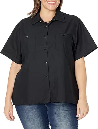 Amazon.com: Red Kap Women's Short Sleeve Industrial Work Shirt ...