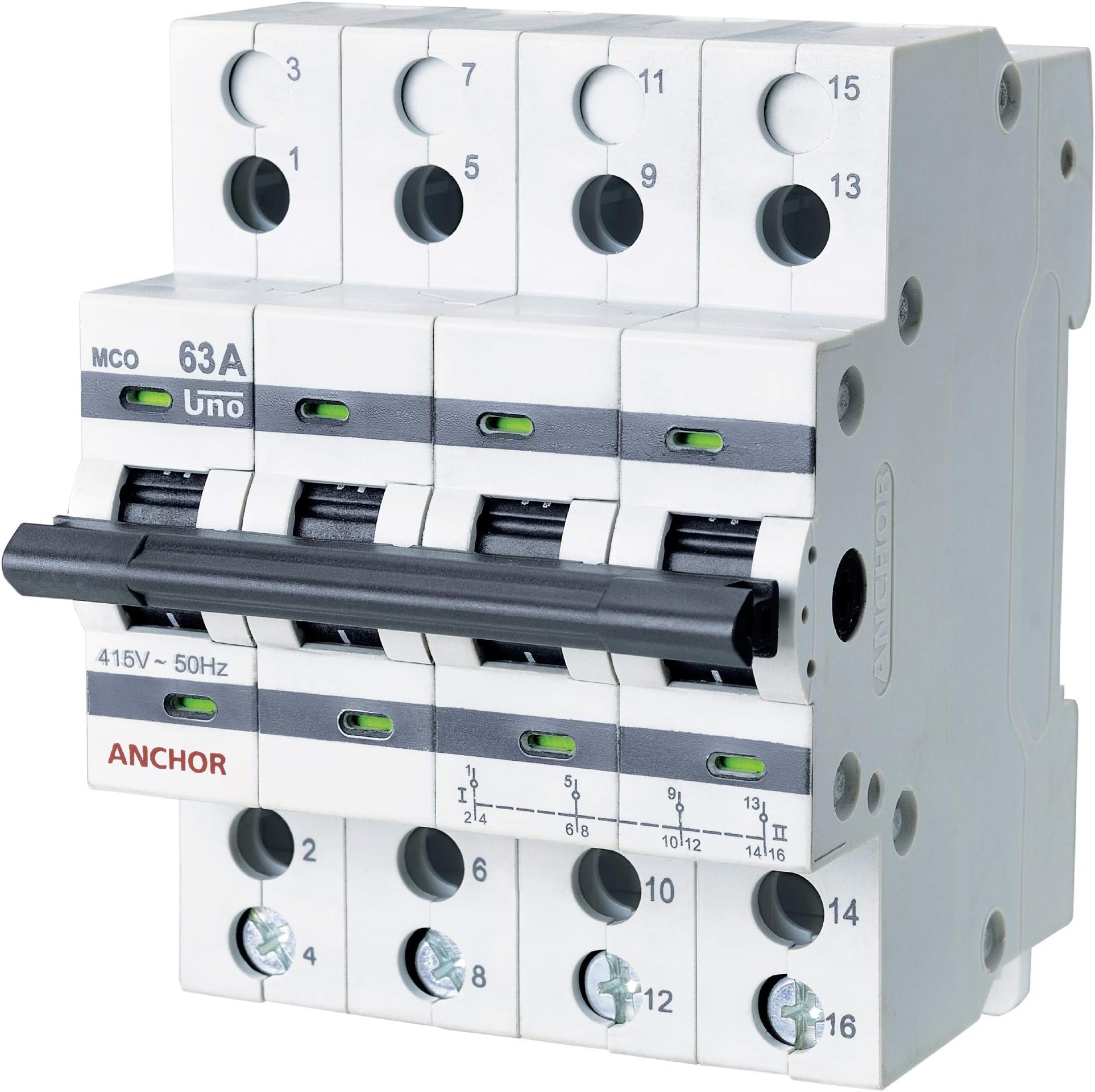 Anchor by Panasonic 98088 UNO Series 63 Ampere Four Pole Change Over ...