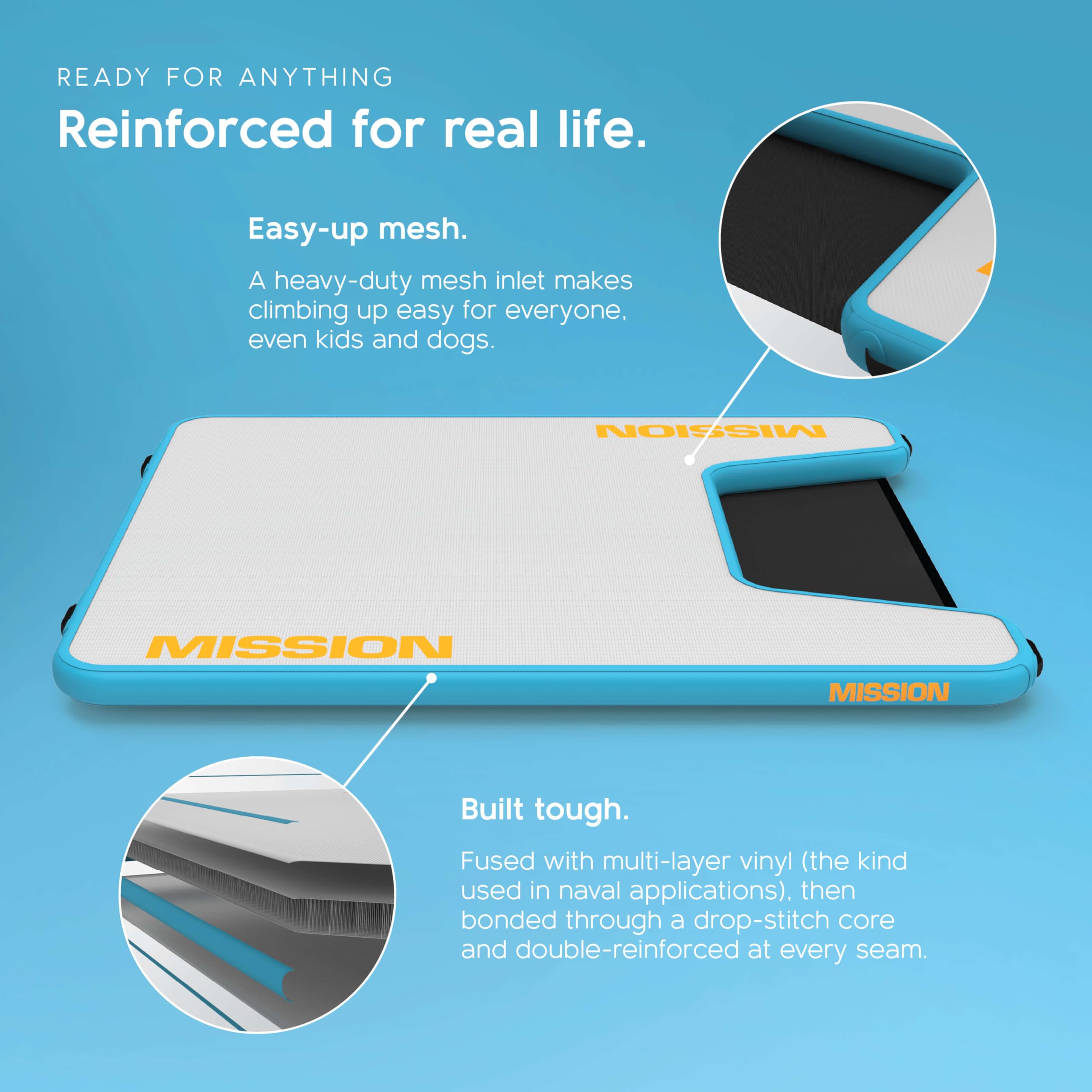 Snapklik.com : MISSION Boat Gear Reef Lite Lightweight Inflatable Water Mat Raft For Boating ...