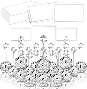 Amazon.com: Uiifan 60 Pcs Disco Ball Table Number Name Card Holder ...