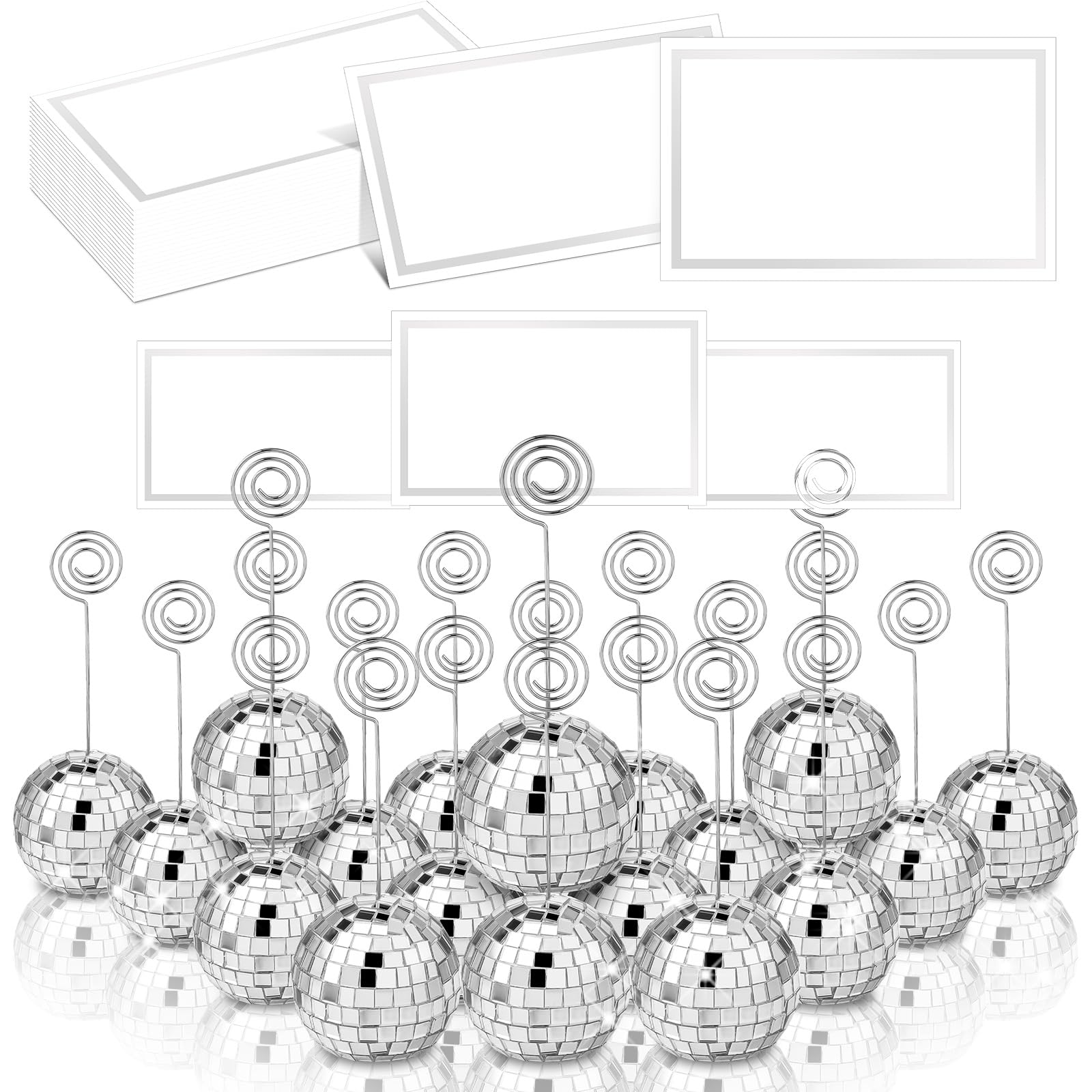 Amazon.com: Uiifan 20 Set Picture Holders Disco Ball Table Name Card ...