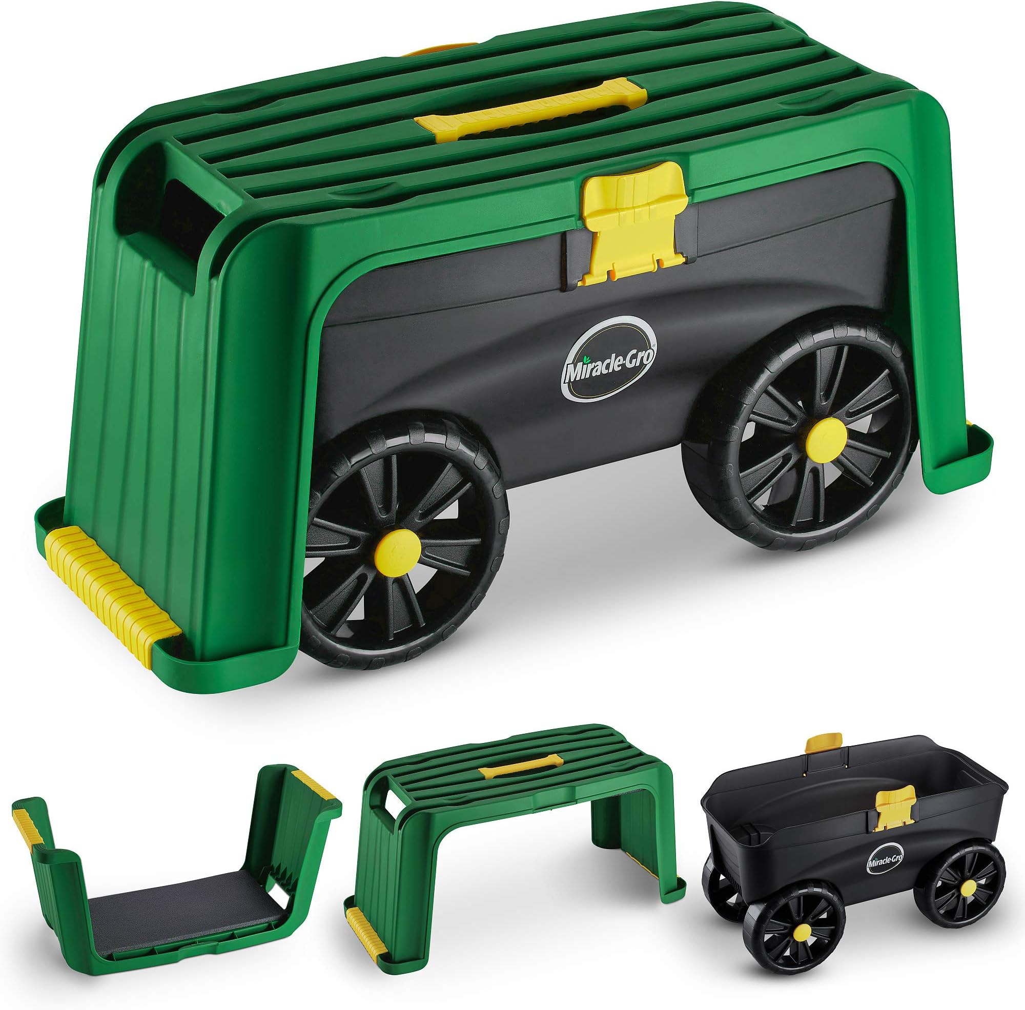 Amazon.com: Miracle-Gro 4-in-1 Garden Stool – Multi-Use Garden Scooter ...