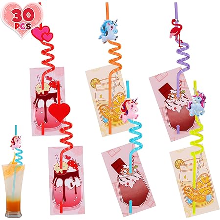Amazon.com: 24 Pack Crazy Straw – Curly Straws for Kids Reusable ...