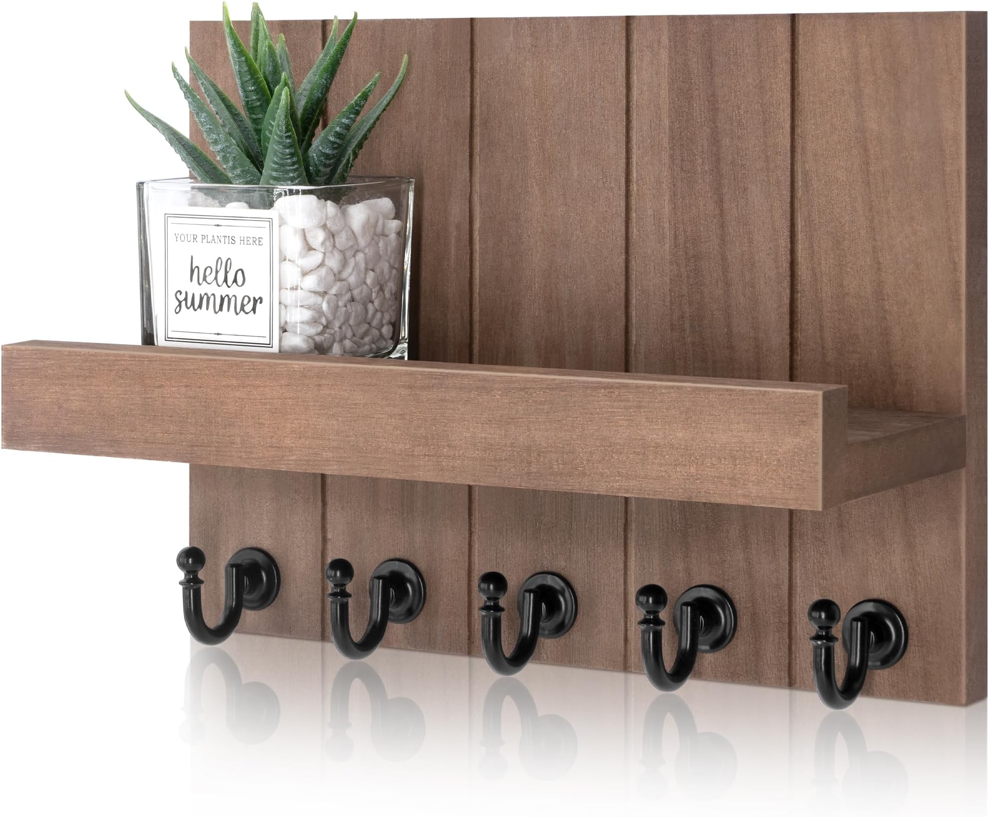 Amazon.com: NIRMAN Acacia Wood Rustic Key Holder for Wall, Farmhouse ...