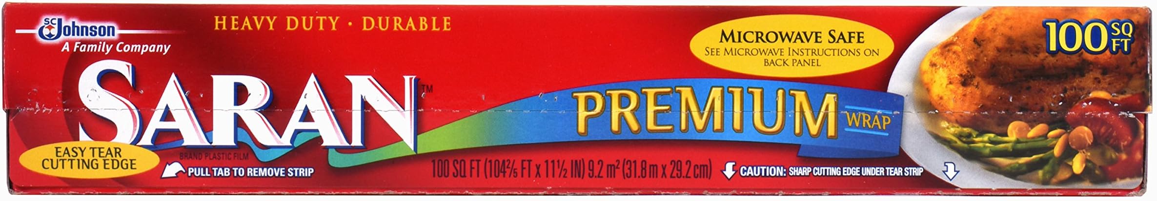 Amazon.com: Saran Premium Plastic Wrap, 100 Sq Ft (Pack of 3) : Health ...