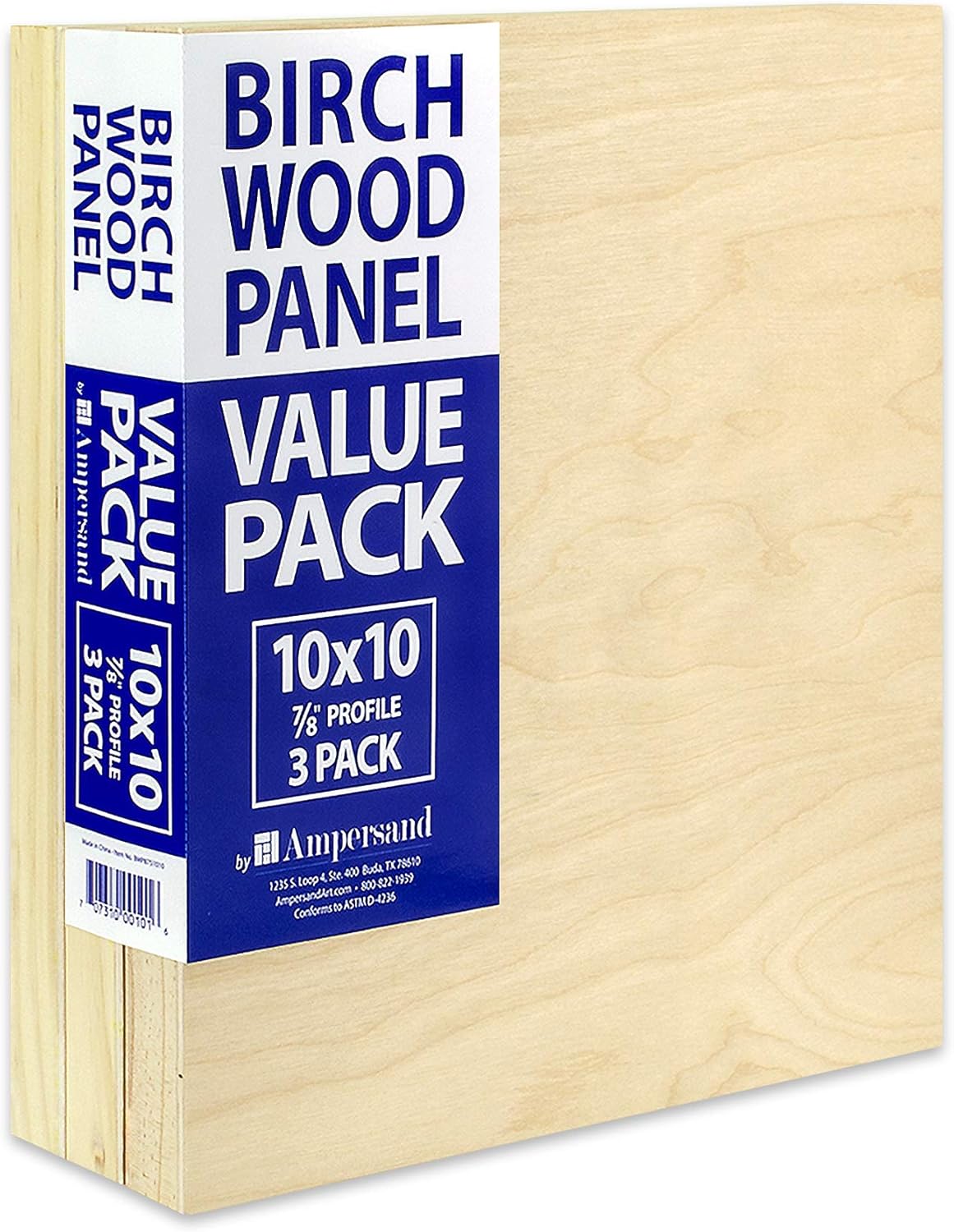 Amazon.com: Ampersand Art Supply Birch Wood Art Painting Panels (3-Pack ...