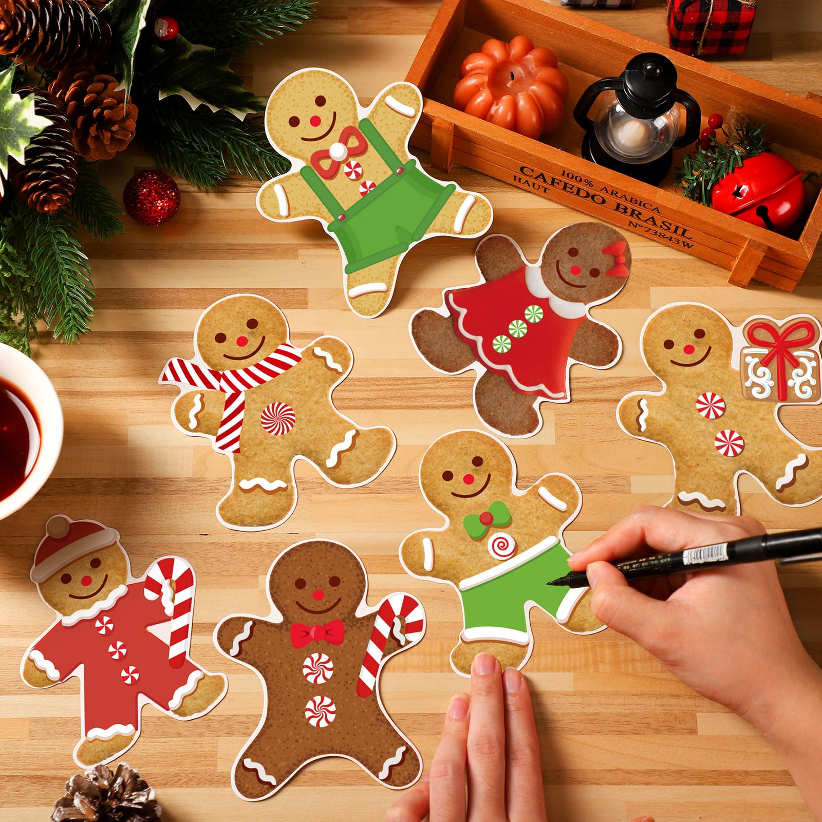 Snapklik.com : Seajan 200 Pcs Christmas Gingerbread Cutouts Bulks, 10 ...