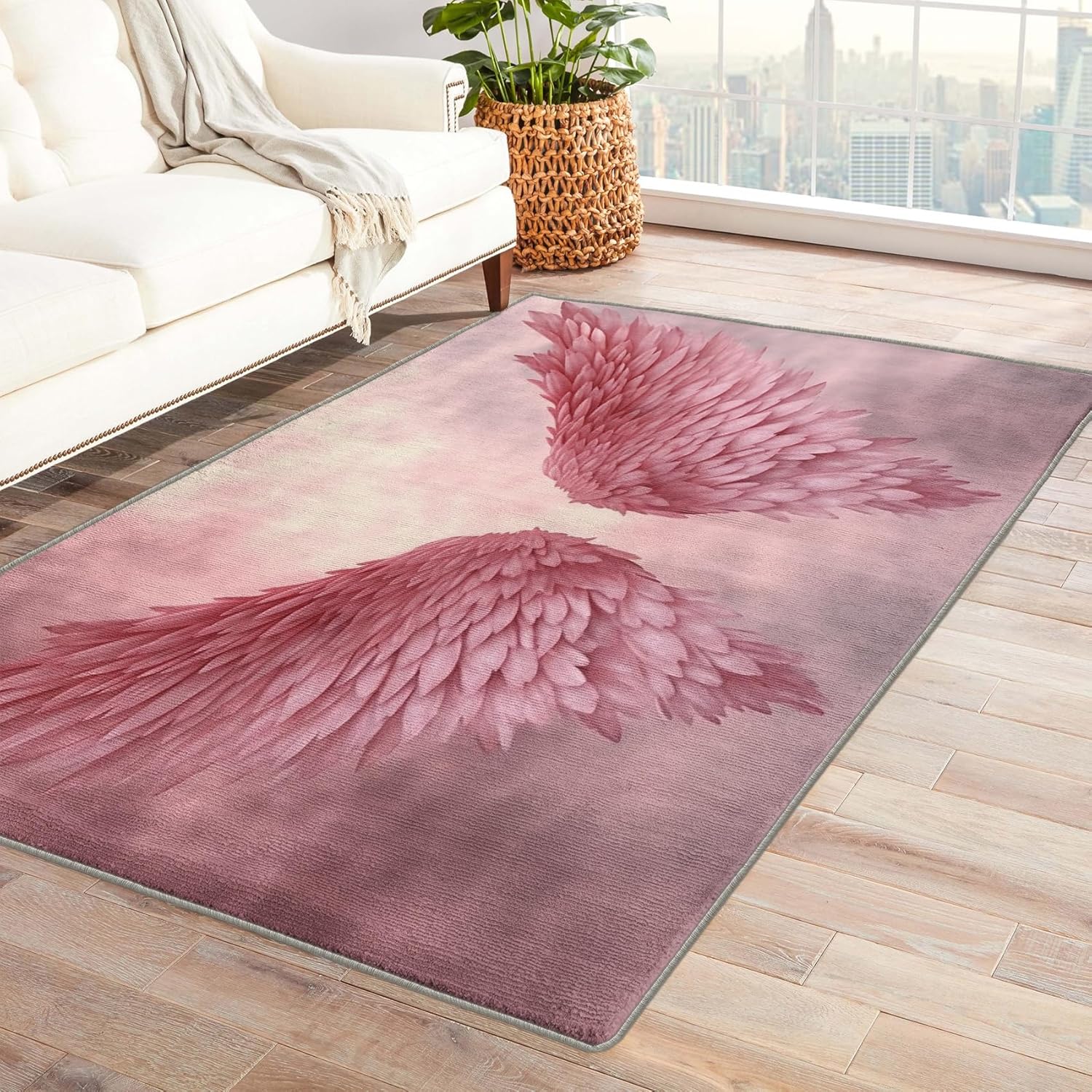 Amazon.com: Angel Wings Rug & Home Decor - Washable Rug 3x4 - Pink Rugs ...