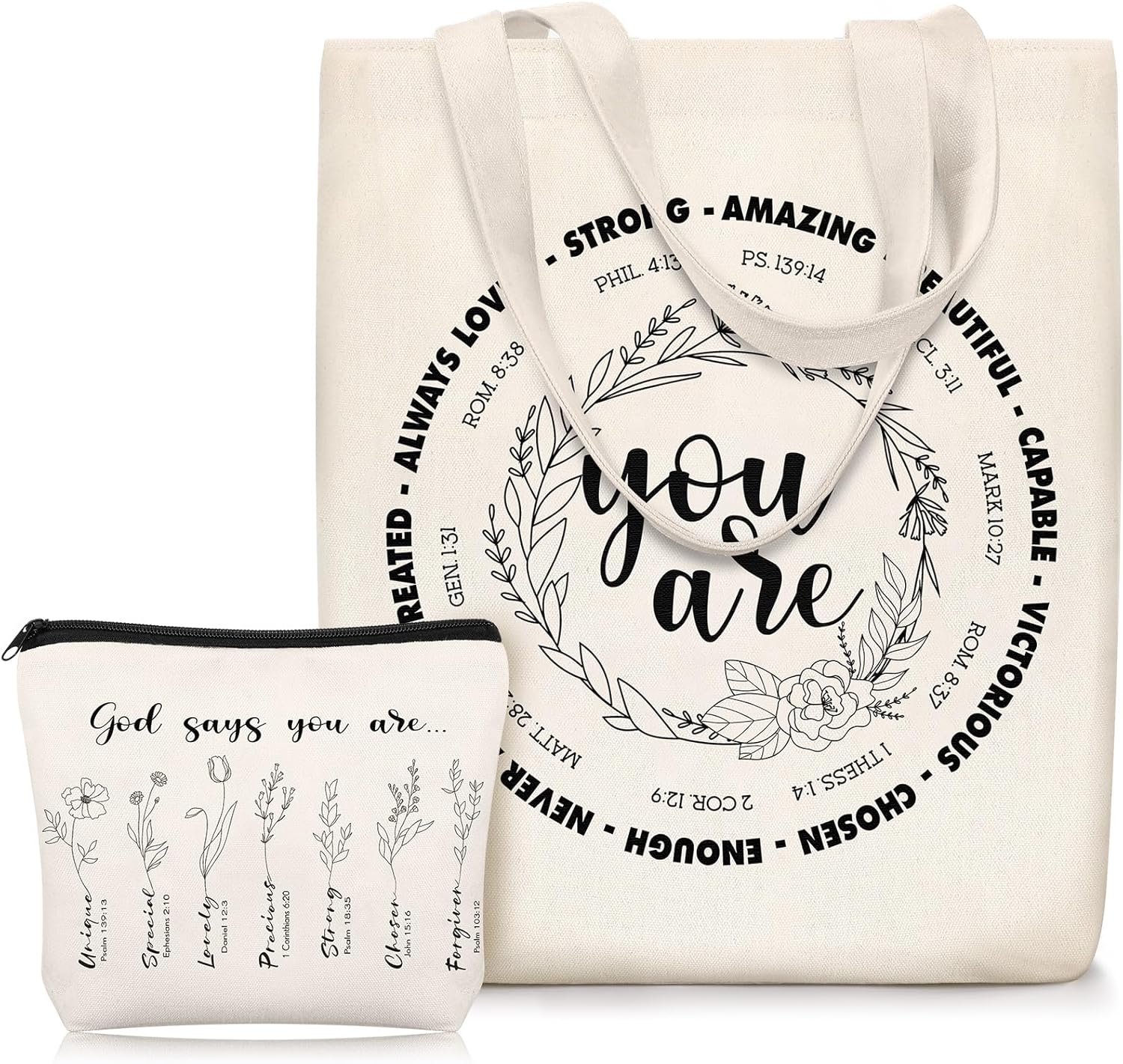 Amazon.com: Paterr Christian Bag Women Bible Tote with Makeup Bag ...