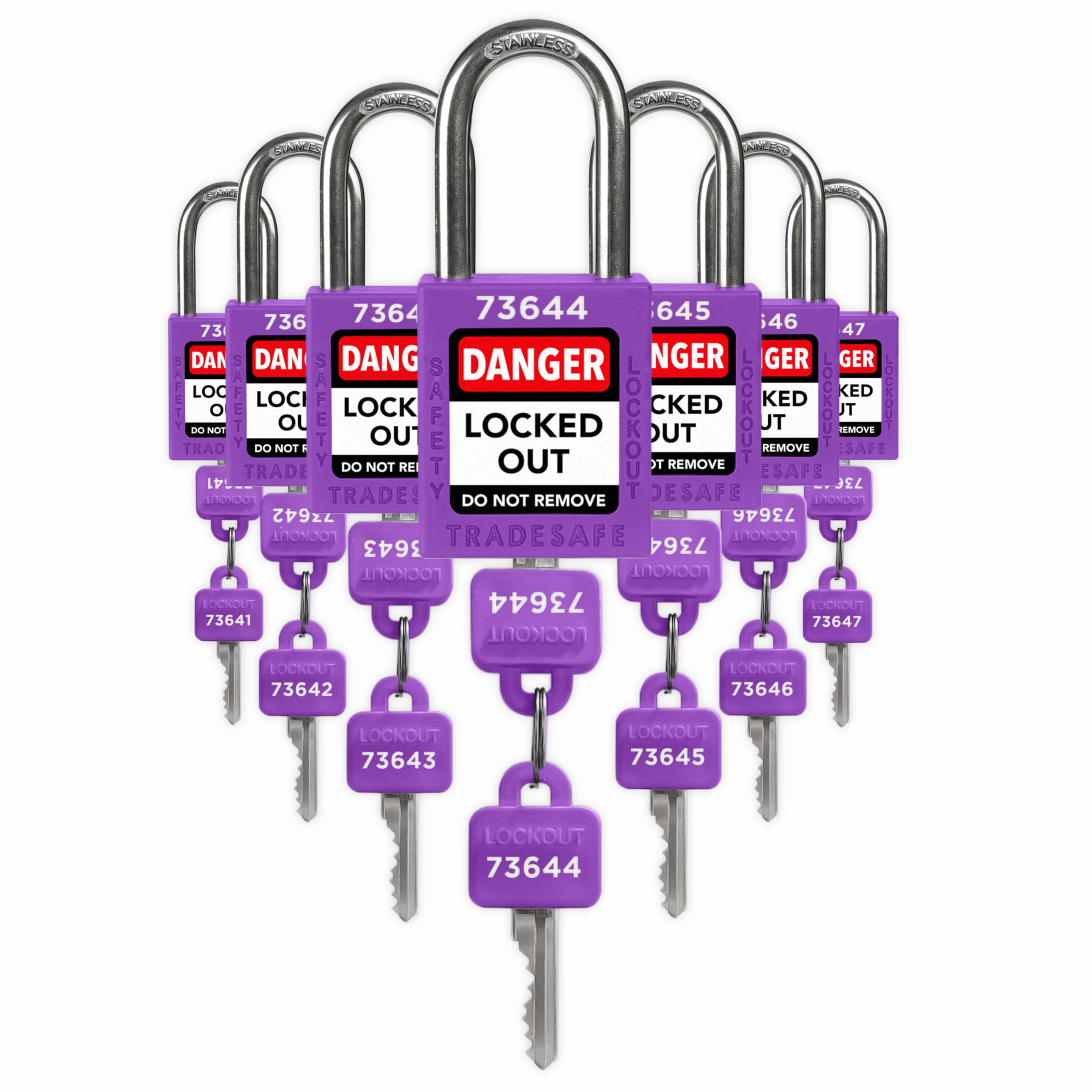 Snapklik.com : Lockout Tagout Locks Set - 7 Purple Loto Locks, Lockout ...