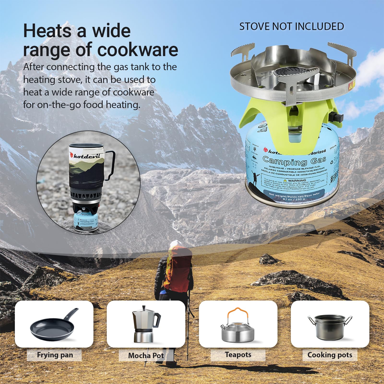 Snapklik.com : Hotdevil Isobutane Fuel Canister 230 Gram Camping Stove ...