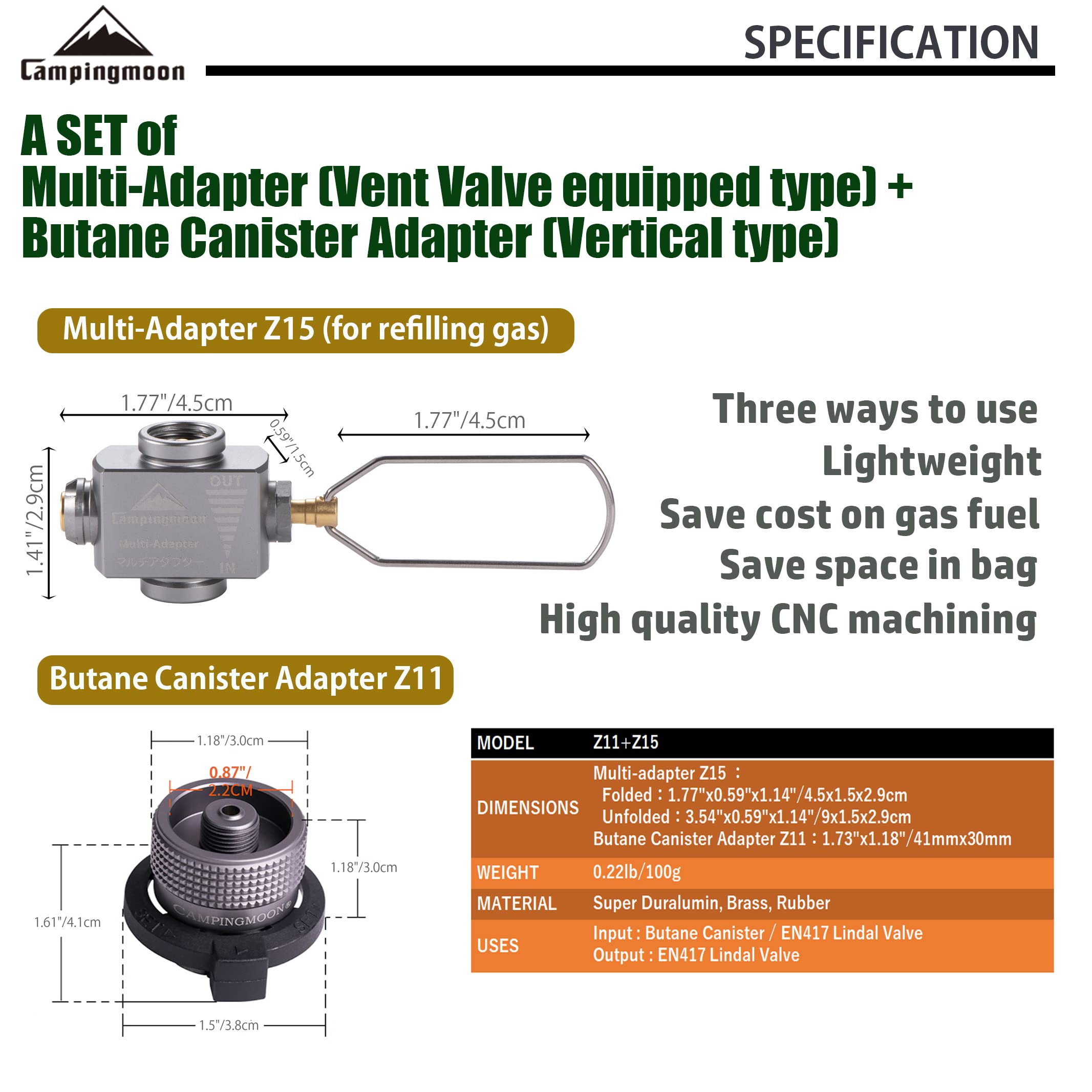 Snapklik.com : Camping Moon Outdoor Butane Gas Refill Adapter Gas Saver ...