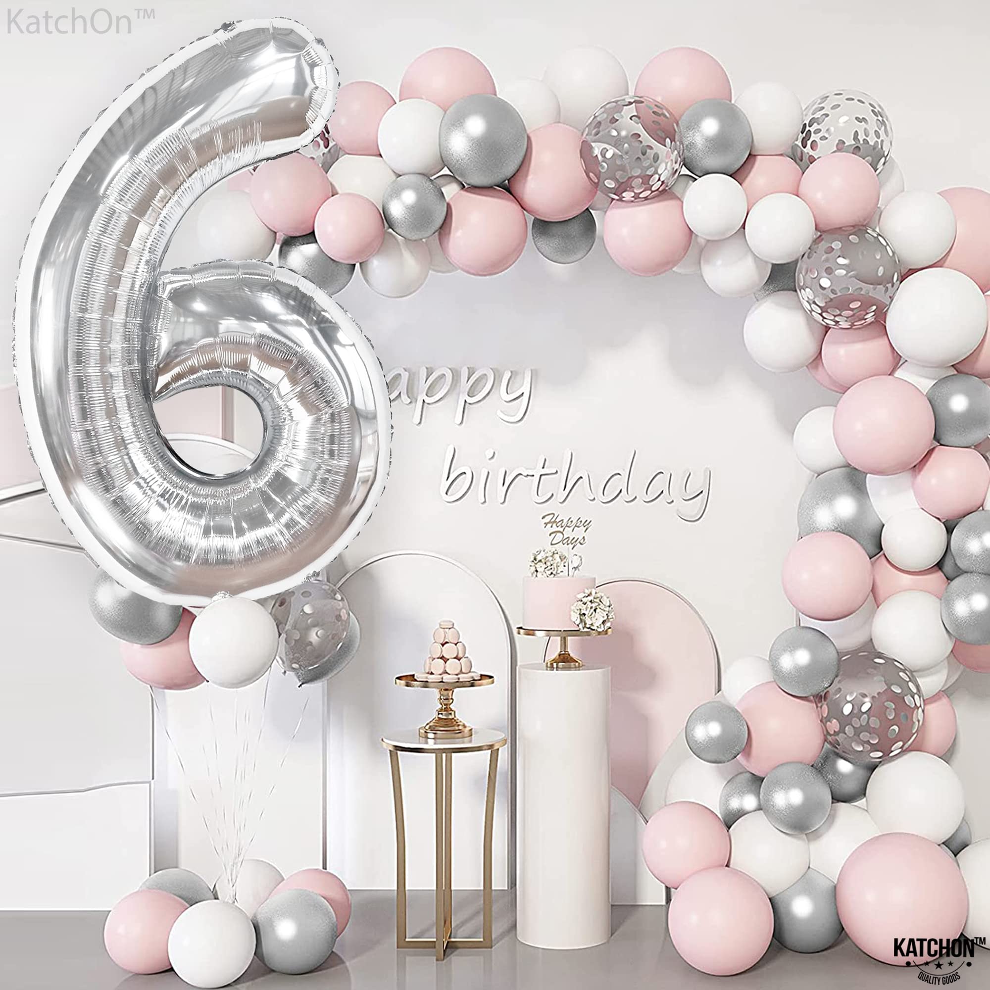 Snapklik.com : Giant Silver Number 6 Balloon - 40 Inch 6th Birthday ...