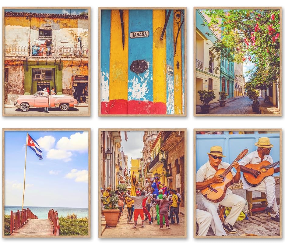 Amazon.com: Set of 6 - Vintage Cuba Photography prints, UNFRAMED, Cuban ...