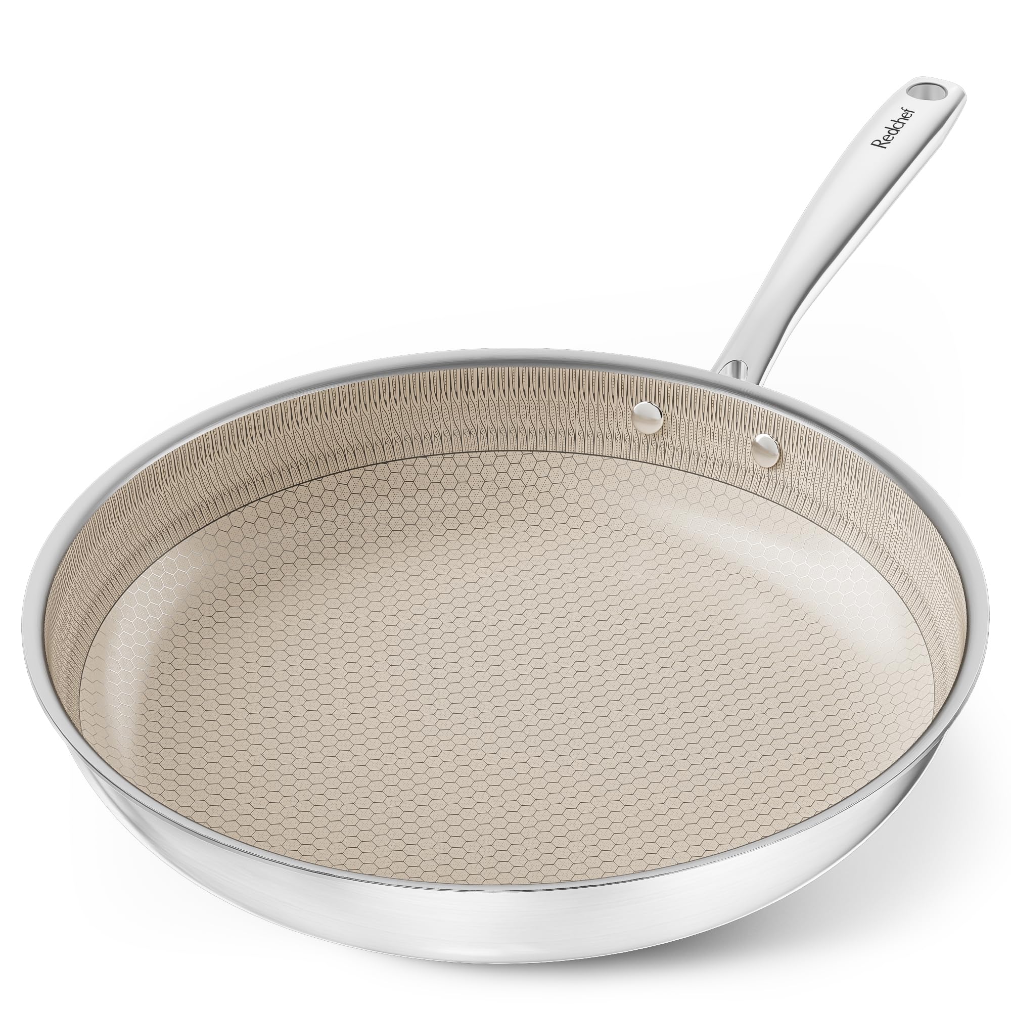 Redchef Non Stick Frying Pans, Hybrid 12 Inch Ceramic Frying Pan, Tri ...