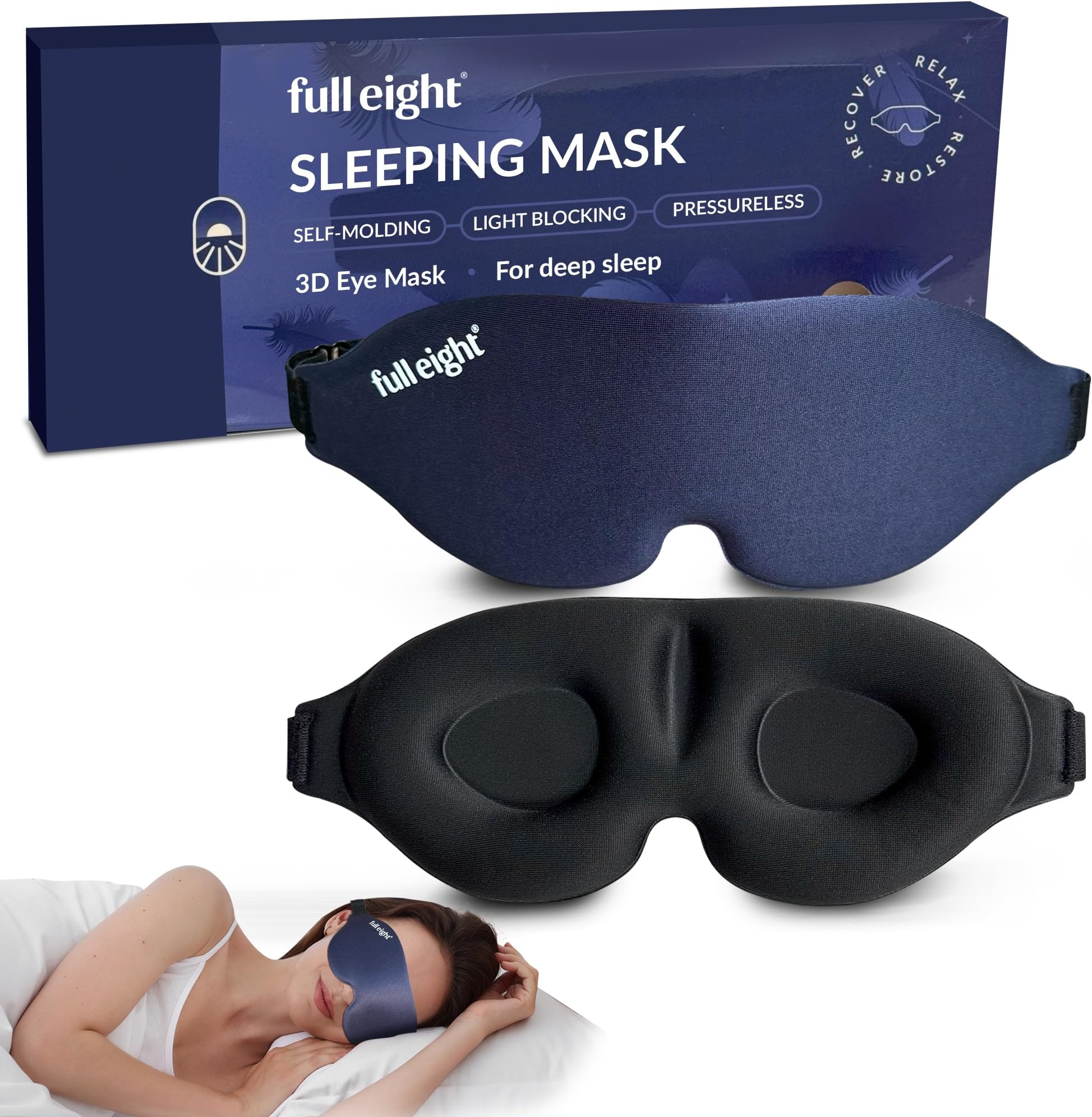 Amazon.com: Light Blocking Sleep Mask for Men & Women, Night Shade ...