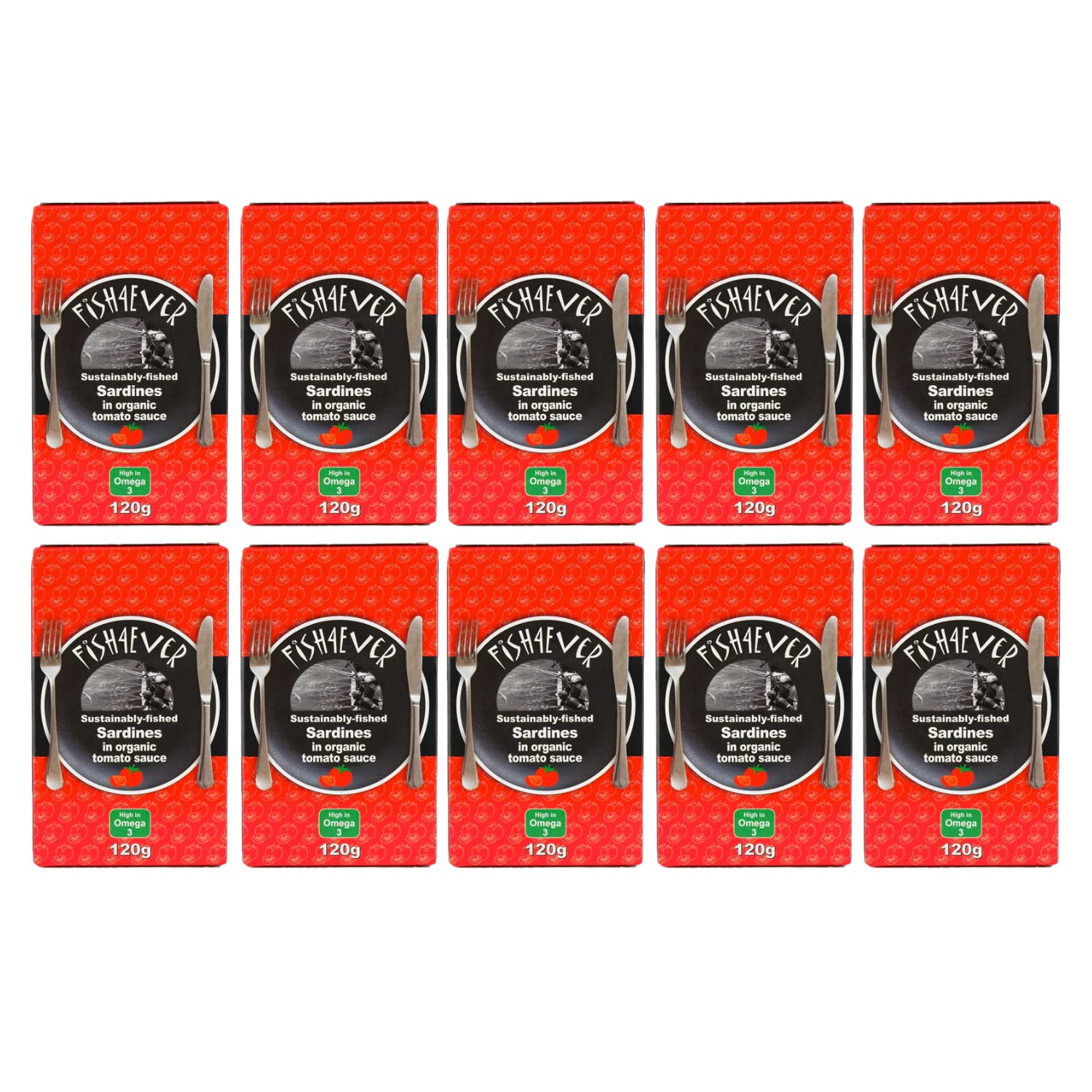 Fish 4 Ever - 10x 120g Whole Sardines in Tomato Sauce - Sustainably ...