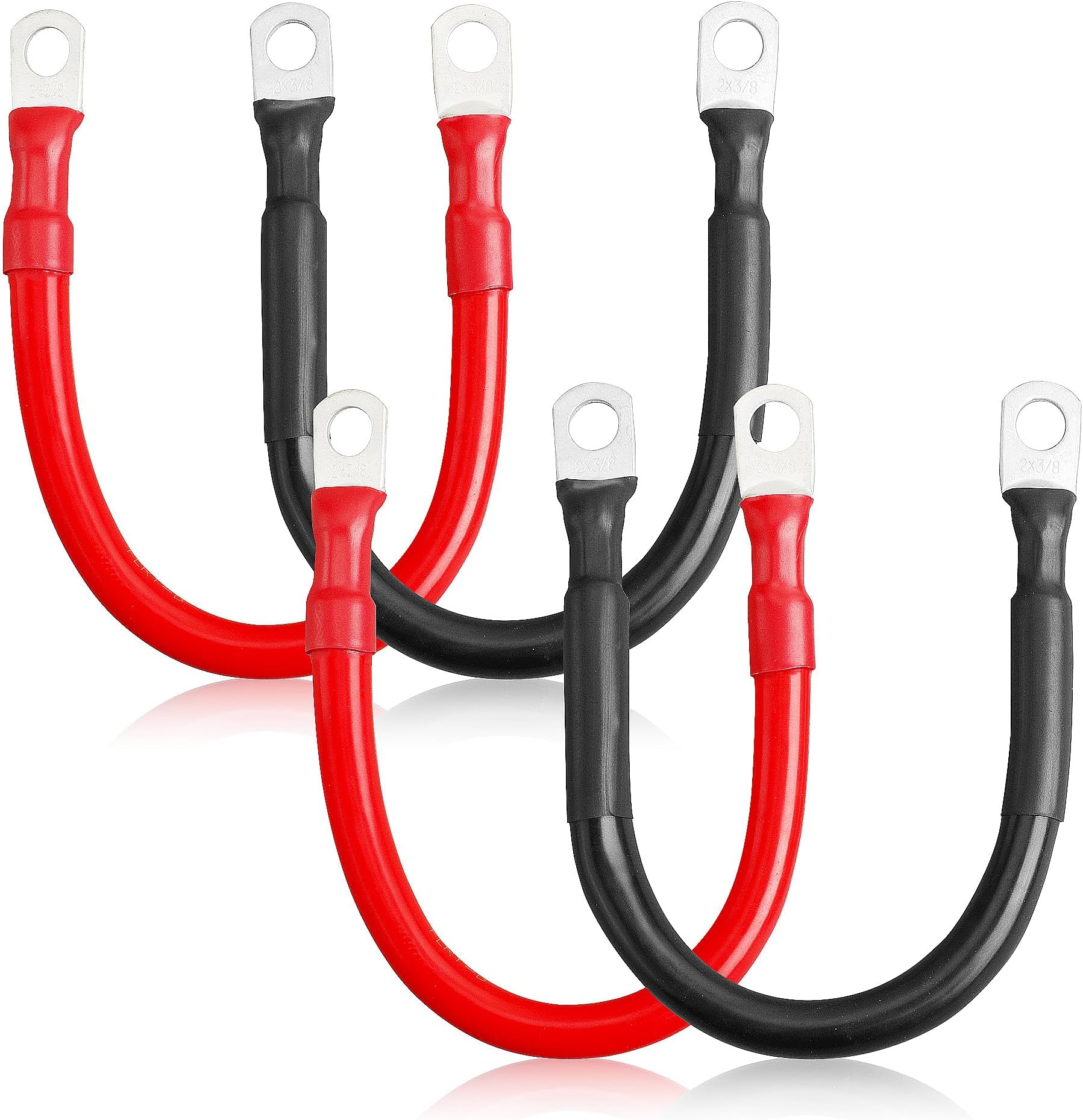 AZKEEGREY 4Pcs 2 AWG Car Battery Cables, 35mm² Battery Inverter Cable ...