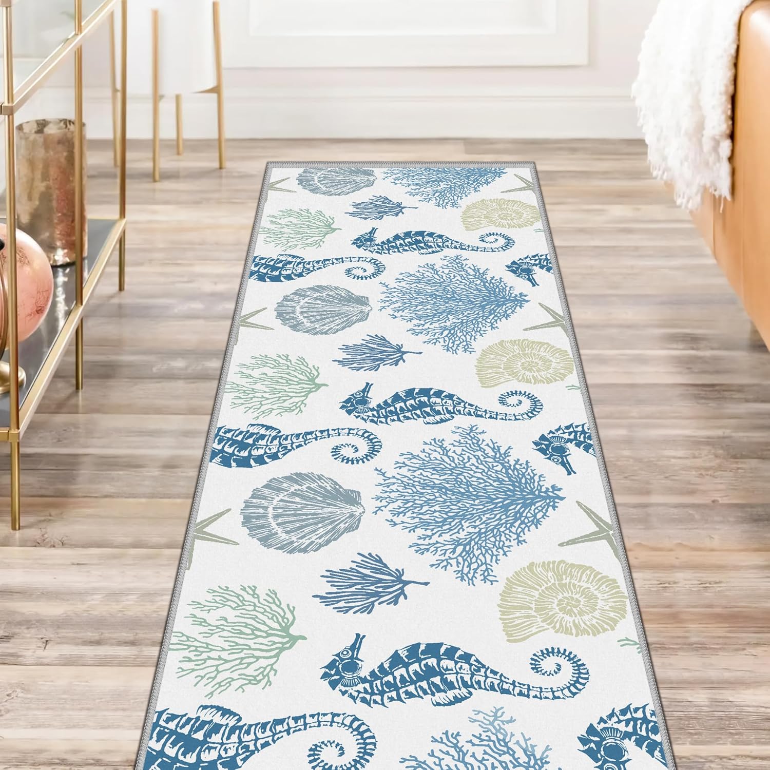 Amazon.com: Coastal Rug Nautical Rug Runners for Hallways Non Slip ...