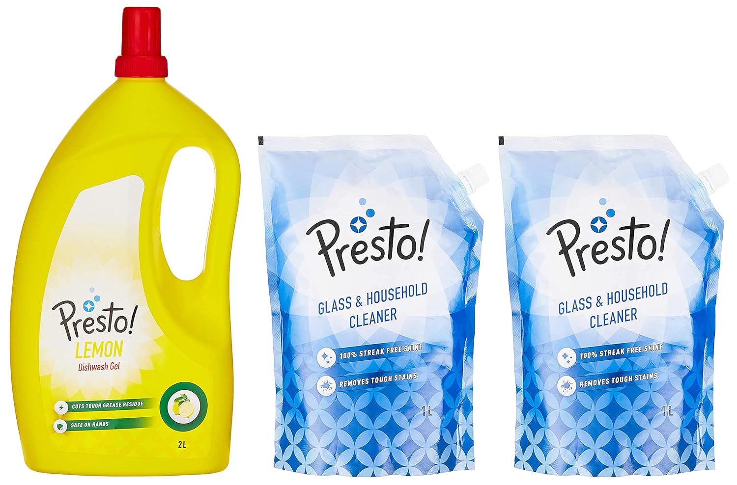 Amazon Brand - Presto! Dish Wash Gel - 2 L (Lemon) & Amazon Brand ...