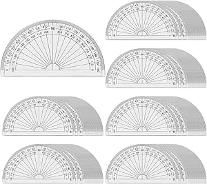 Amazon.com : 100 Pcs Math Protractors Plastic Protractor 180 Degrees ...