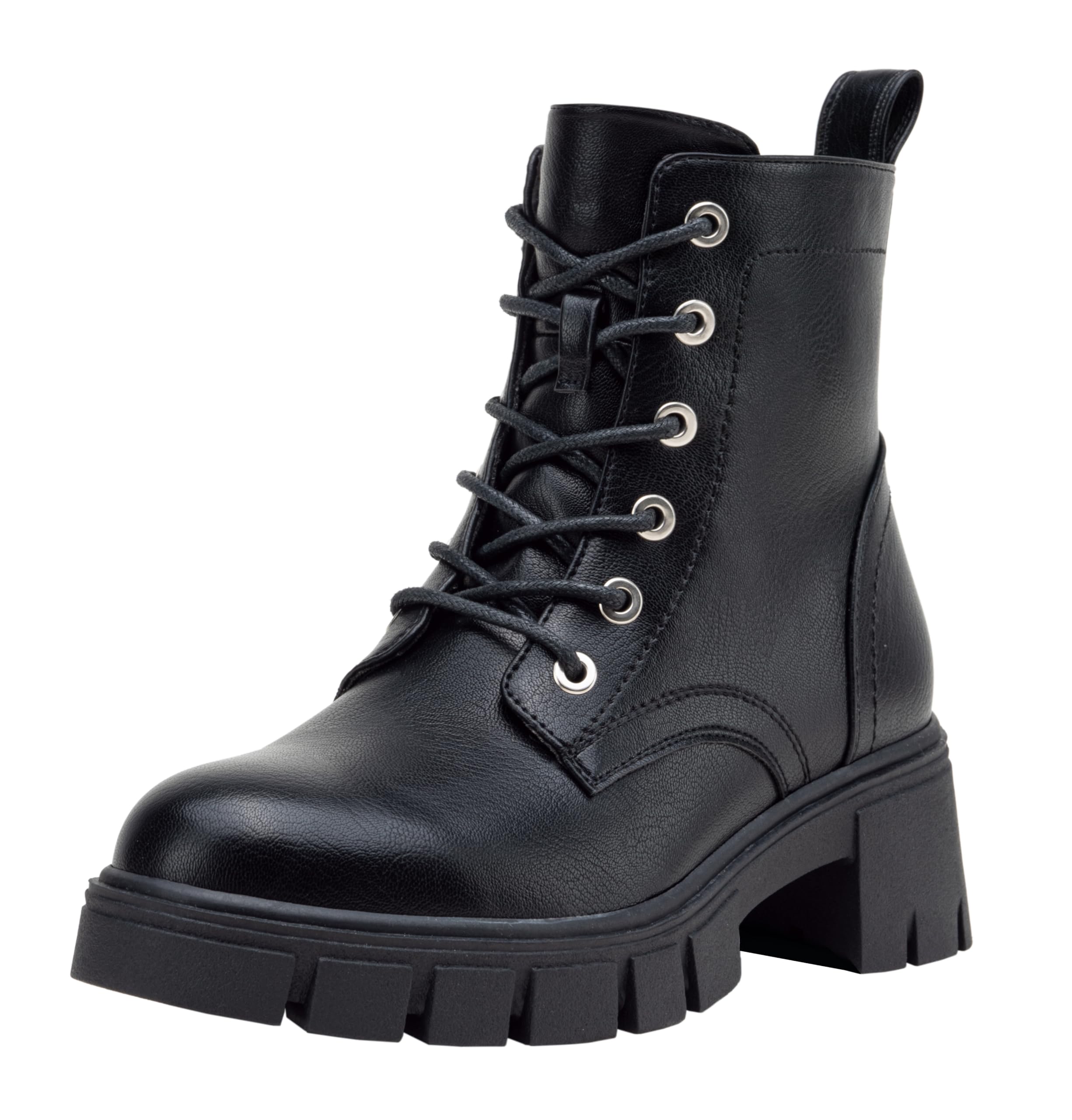 Vepose Women's 9626 Combat Ankle Boots, Lace-up Platform Chunky Heel ...