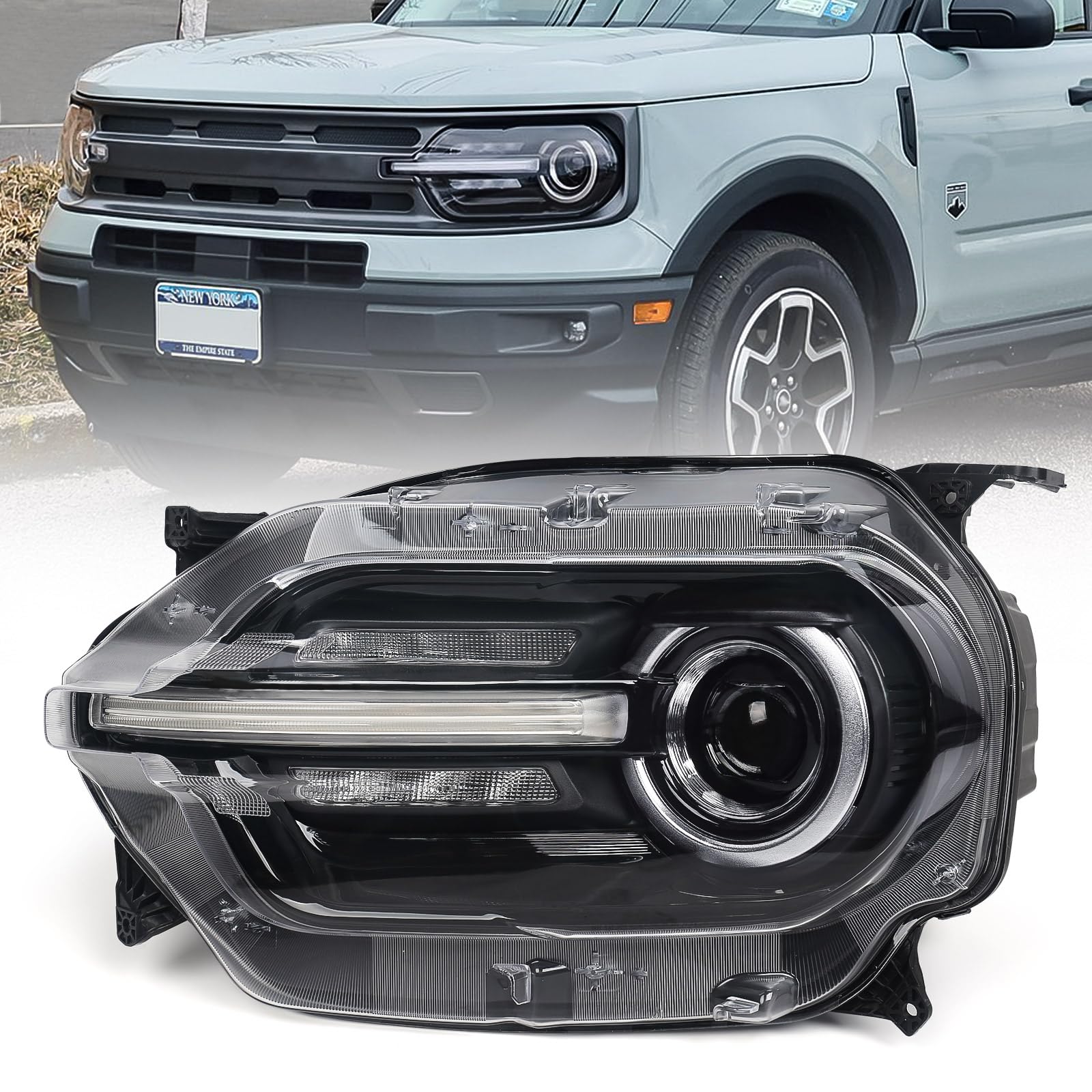 Amazon.com: DKMGHT Left Full LED Headlight for Ford Bronco Sport 2021 ...