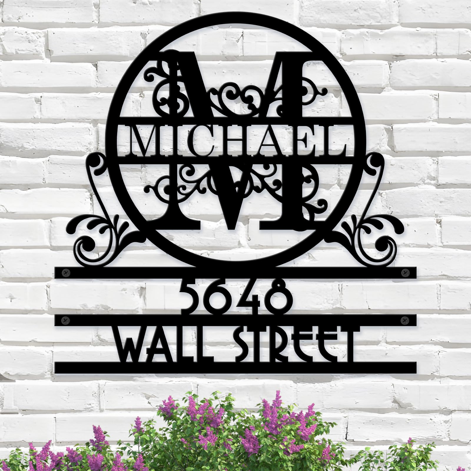 Buy Personalized Metal Address Sign Plaque, Custom Metal House Number ...