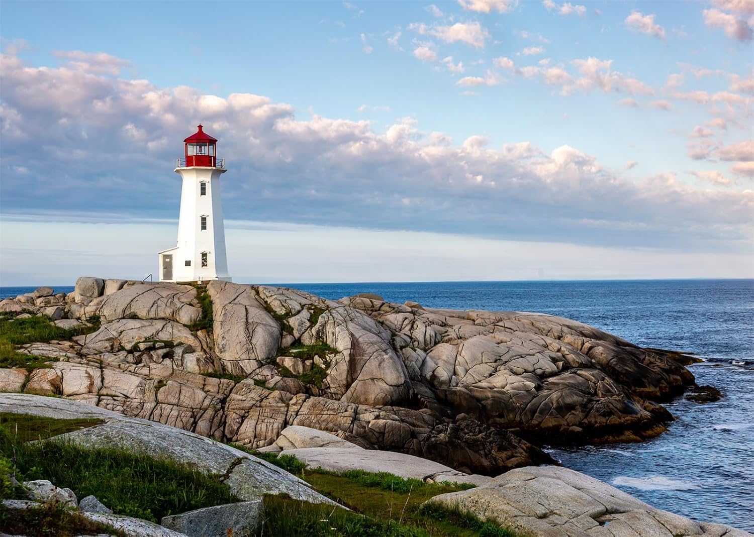 Amazon.com : Loccor 7x5ft Fabric Peggy's Cove Lighthouse Backdrop ...