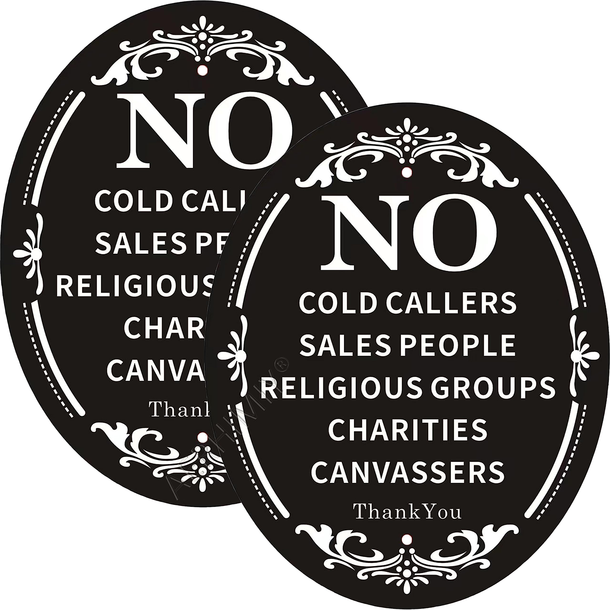2 Pack No Cold Callers Sign Metal Reflective 4.7x5.9 Inches, Self ...