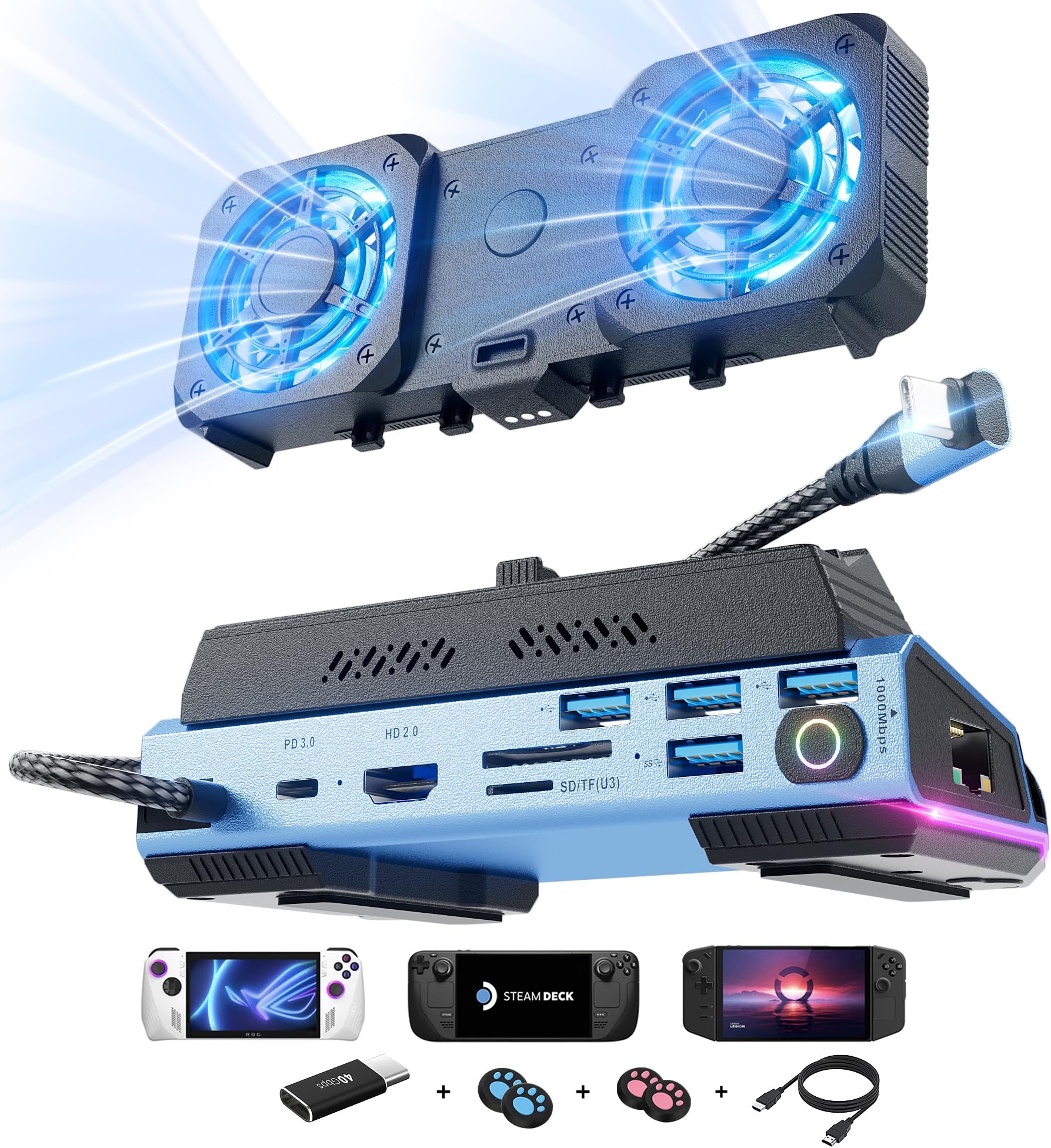 Amazon.com: LISEN Docking Station for ASUS ROG ALLY X & Steam Deck ...