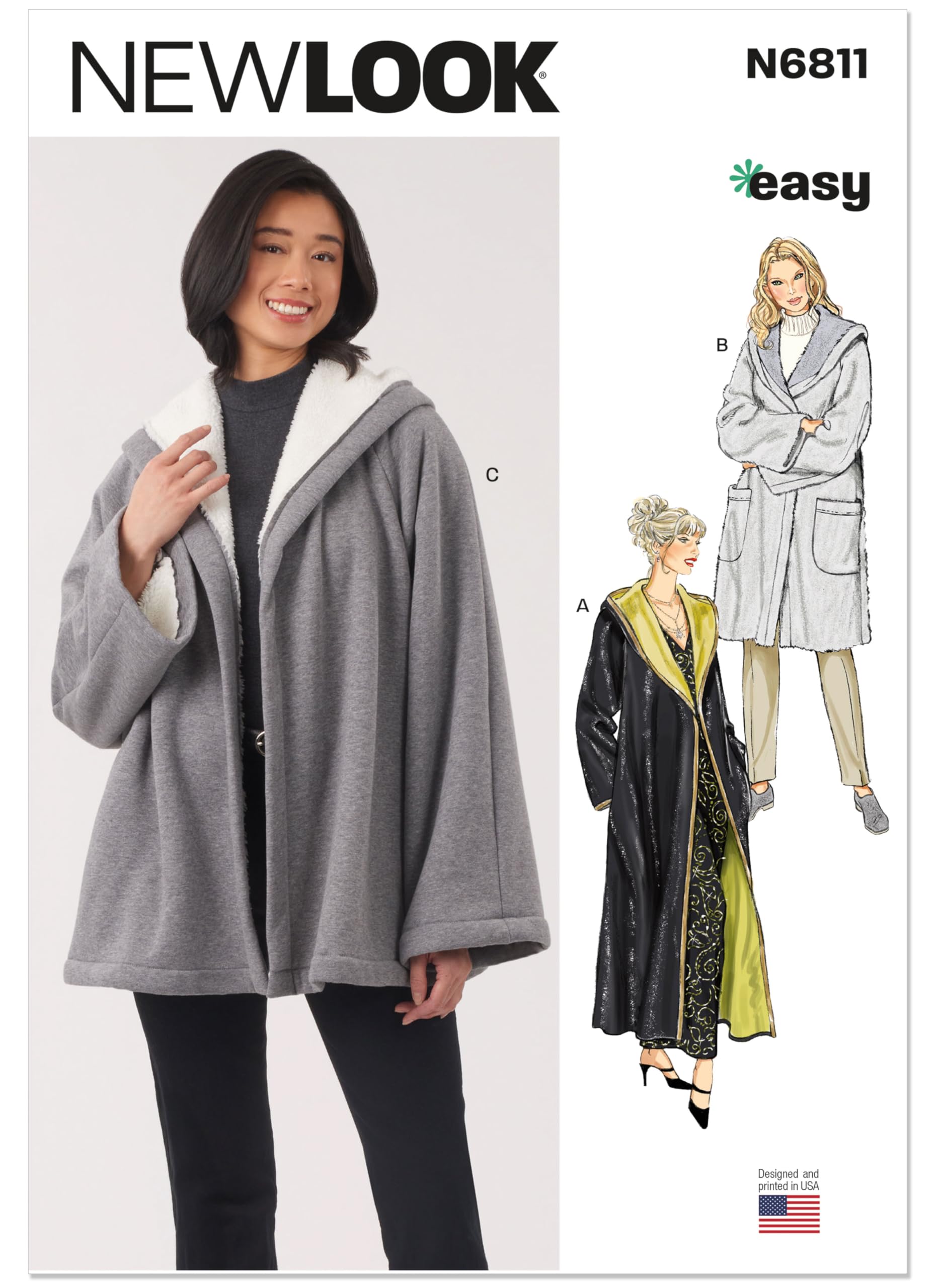 New Look Sewing Pattern UN6811A Misses’ Coat in Two Lengths and Jacket ...