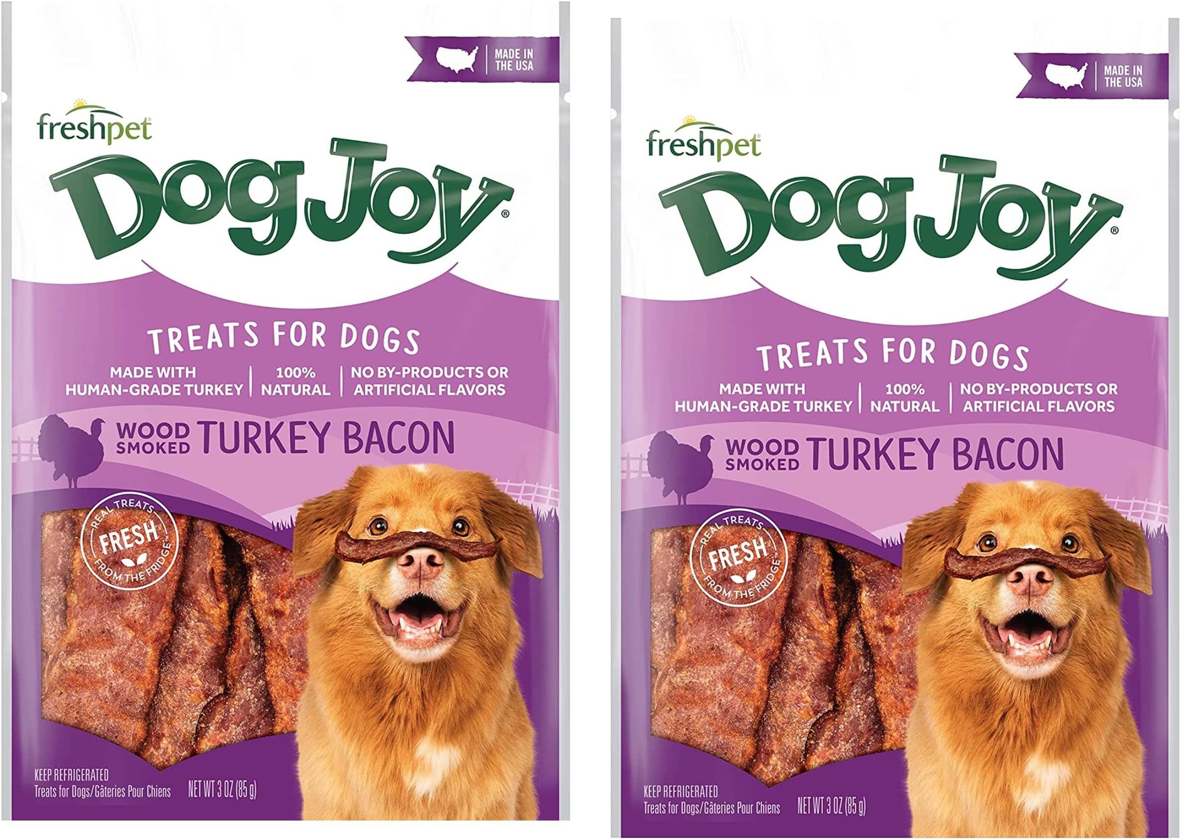 Amazon.com : Dogjoy Treats for Dogs; Turkey Bacon Flavor 2pck : Pet ...